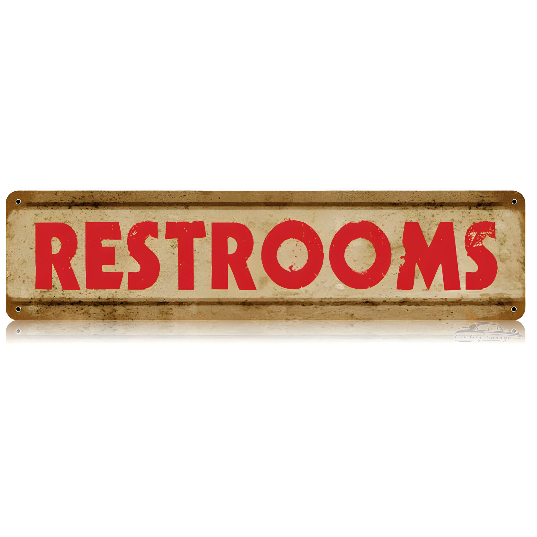 Vintage Restrooms Metal Sign - 20"x5" - Durable & Easy Hang