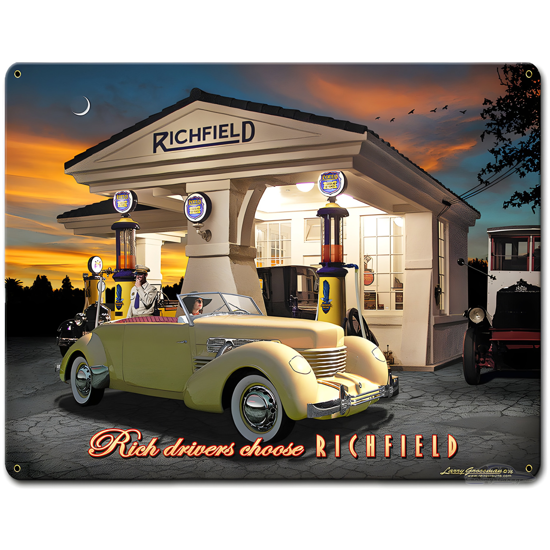 Richfield Cord Metal Sign - Durable 30"x24" Garage Decor