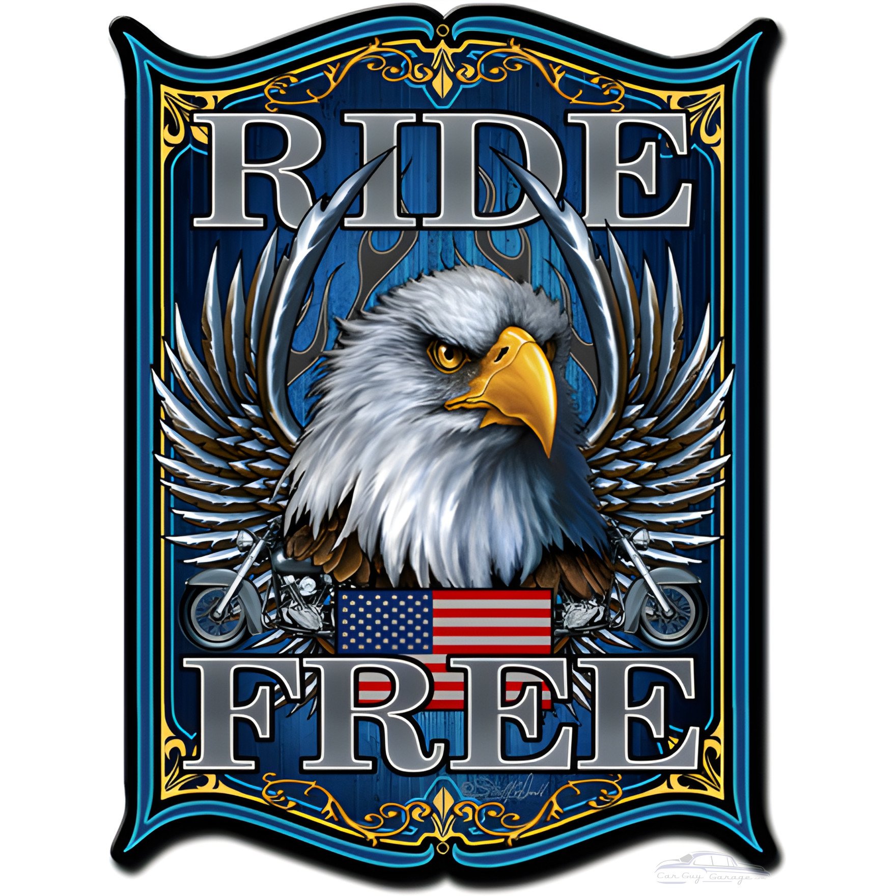 Ride Free Metal Sign - 18"x24" Heavy Gauge Steel, USA Made