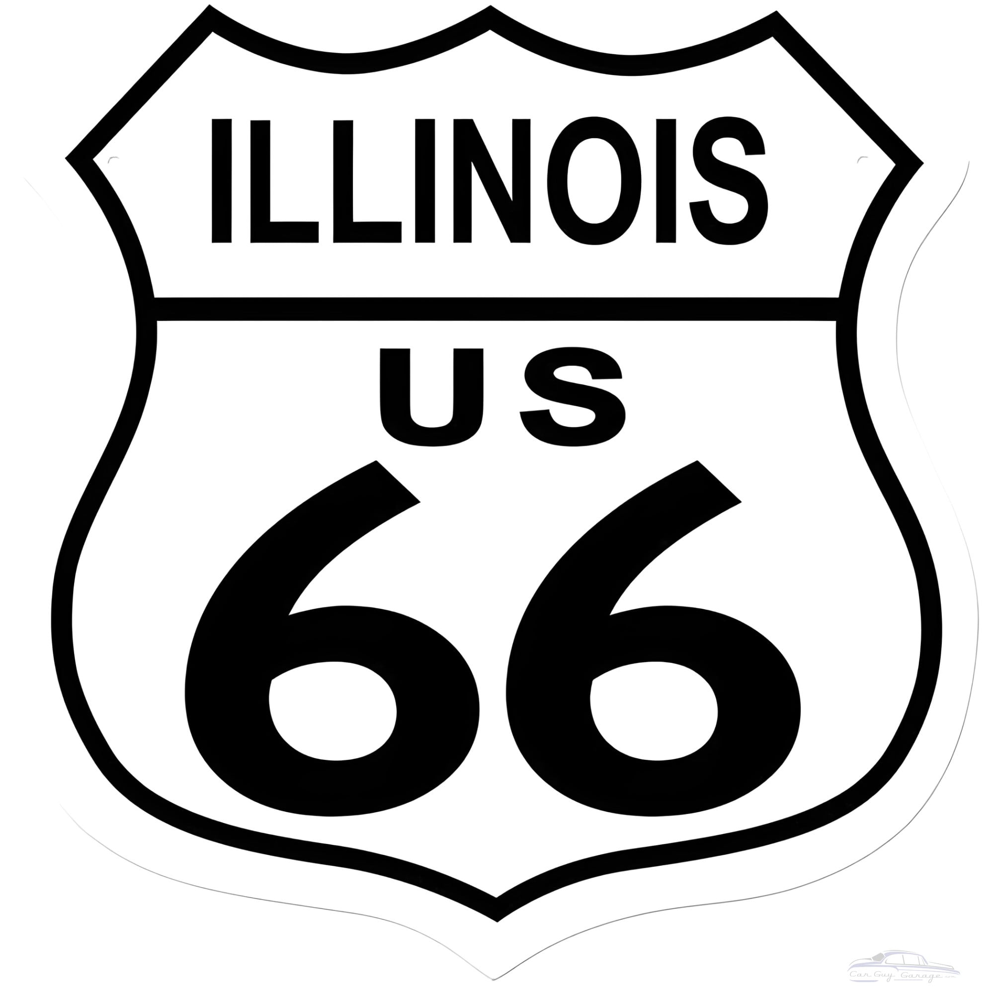 Route 66 Illinois Metal Sign - Vintage 15" x 15" USA Made