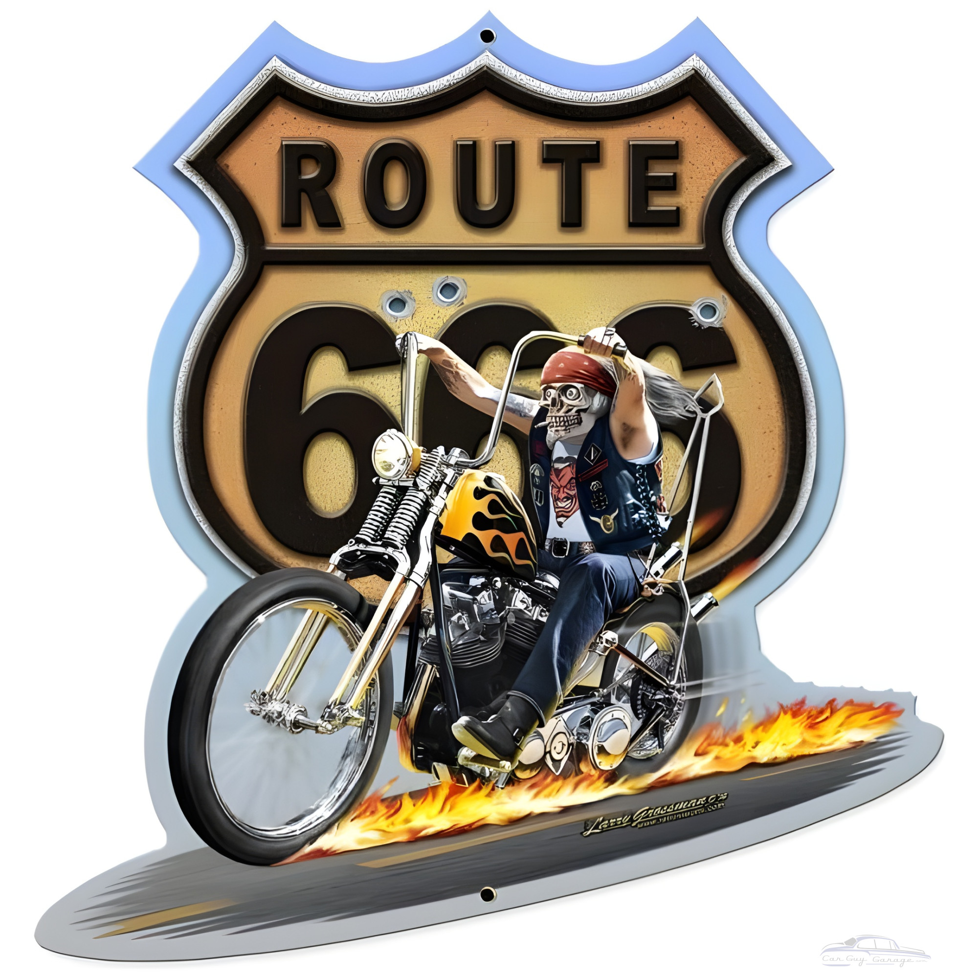 Route 666 Metal Sign - 11"x12" - Heavy Gauge Steel, USA Made
