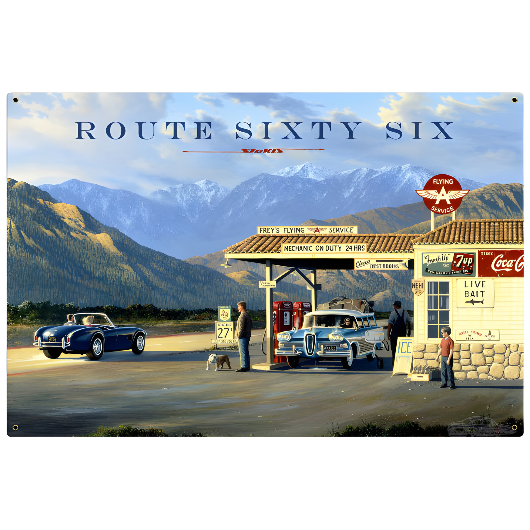 Route 66 Metal Sign - 36"x24" Heavy Gauge Steel, USA Made