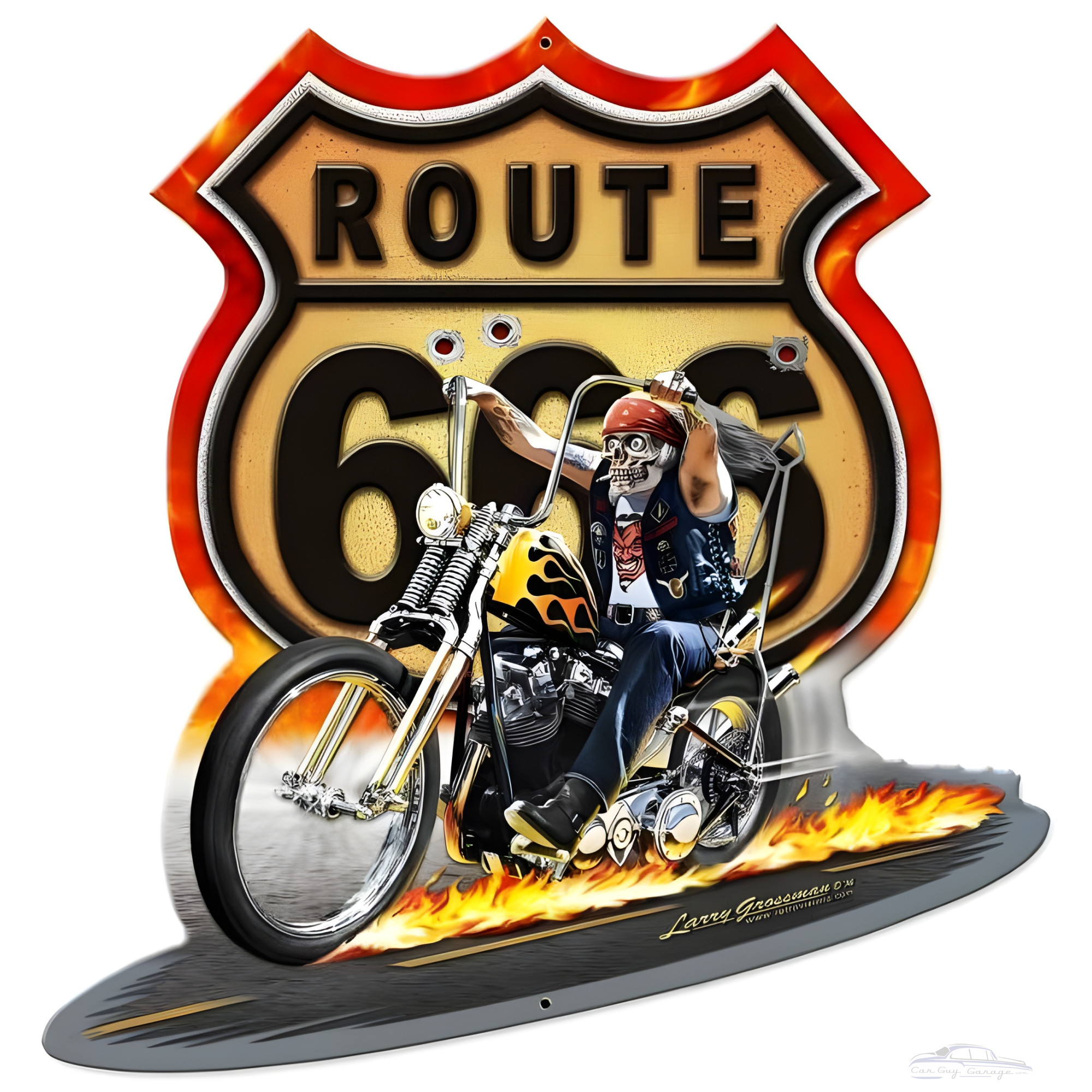 Route 666 Metal Sign - Durable 17"x18" USA Made Wall Decor