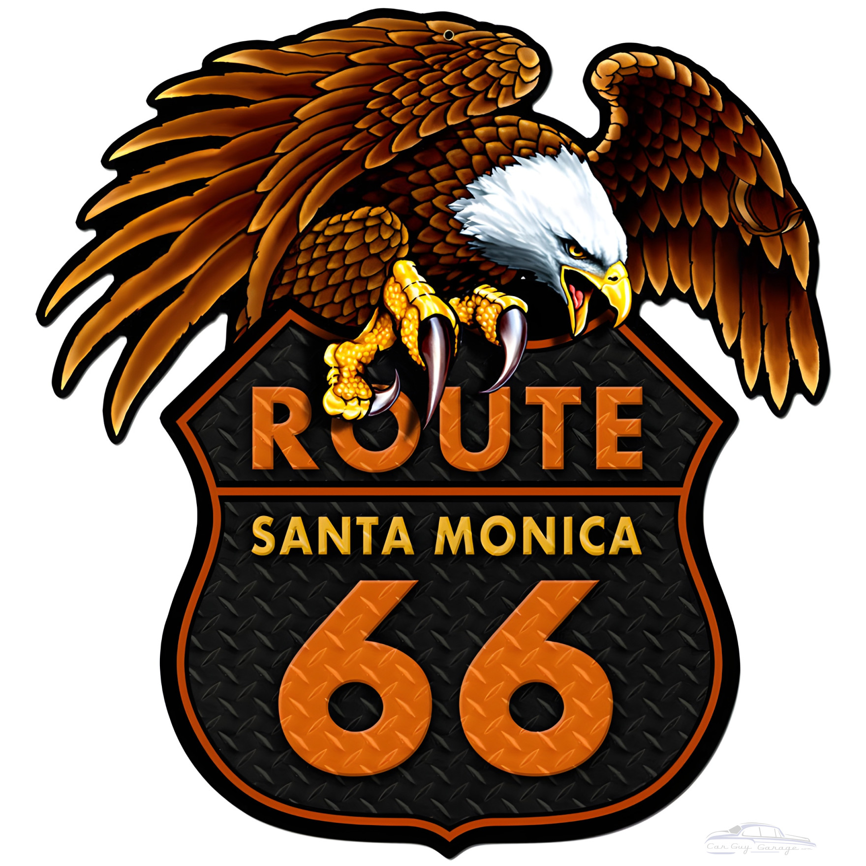 Santa Monica Eagle Metal Sign - Durable 16" x 18" Wall Decor