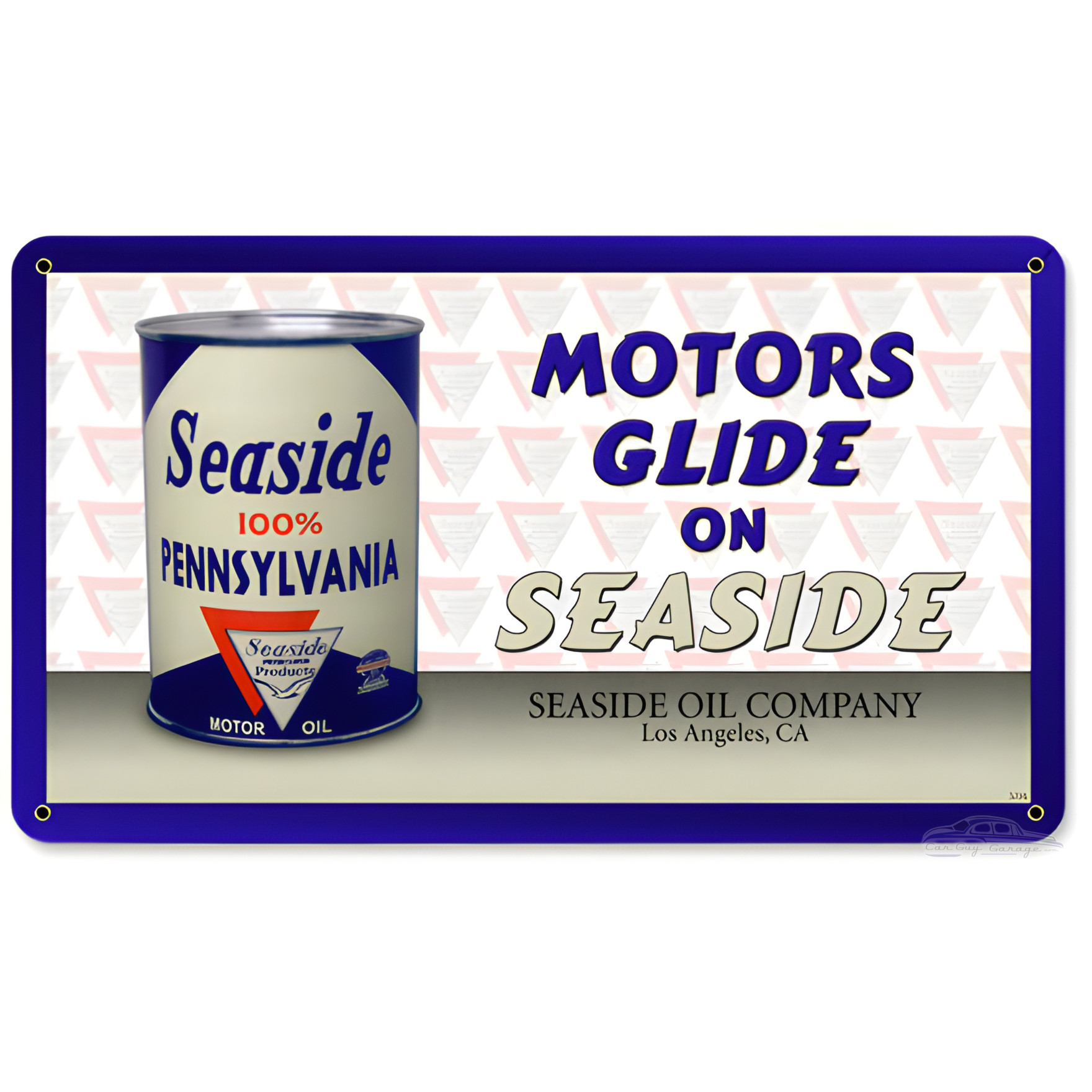 Seaside Oil Can Metal Sign - Vintage Decor, 14"x8", USA Made