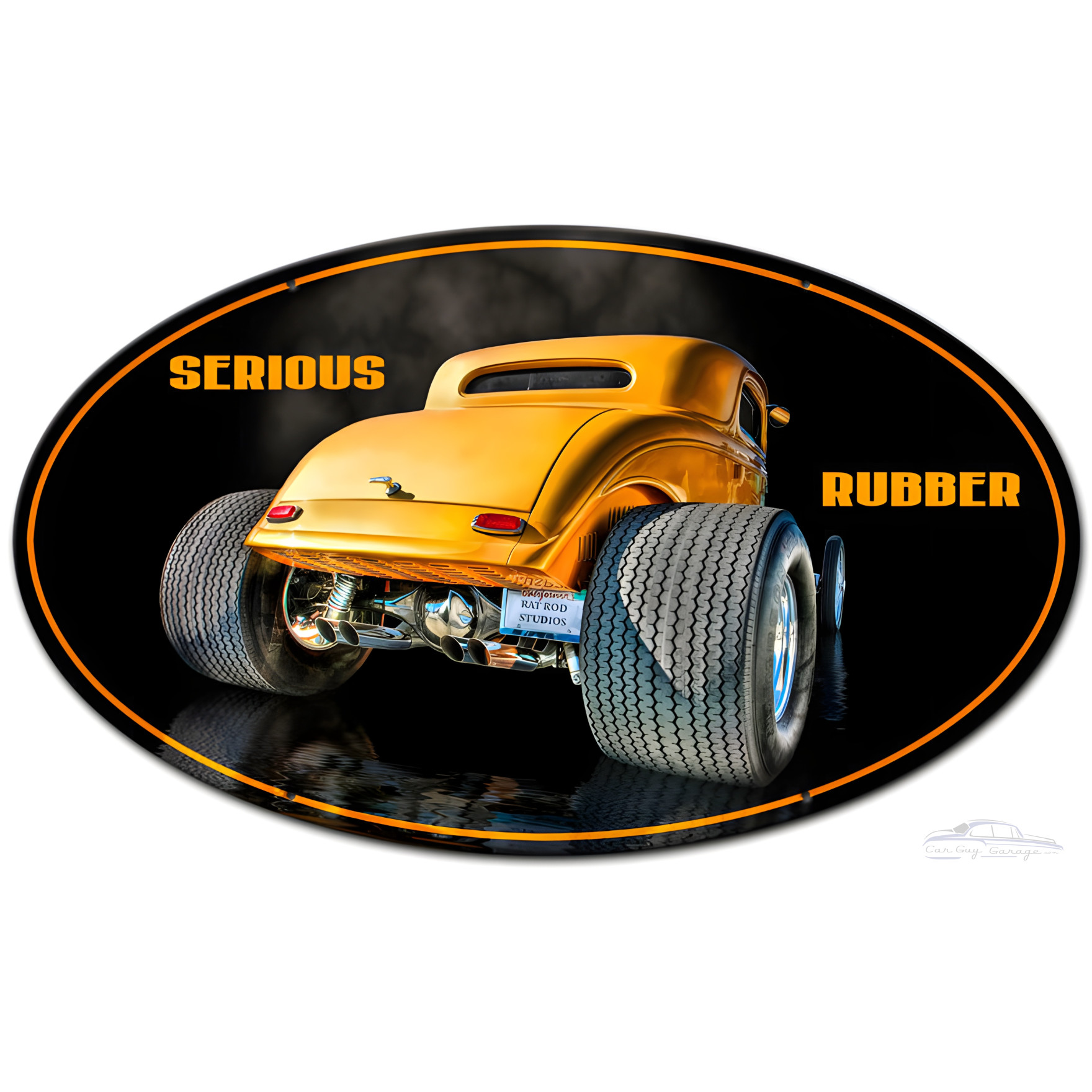 Serious Rubber Metal Sign - Durable 24"x14" American Steel
