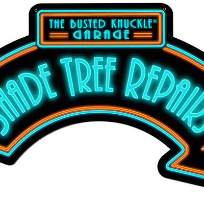 Shade Tree Repairs Sign - 21"x10" Vintage Metal Garage Decor