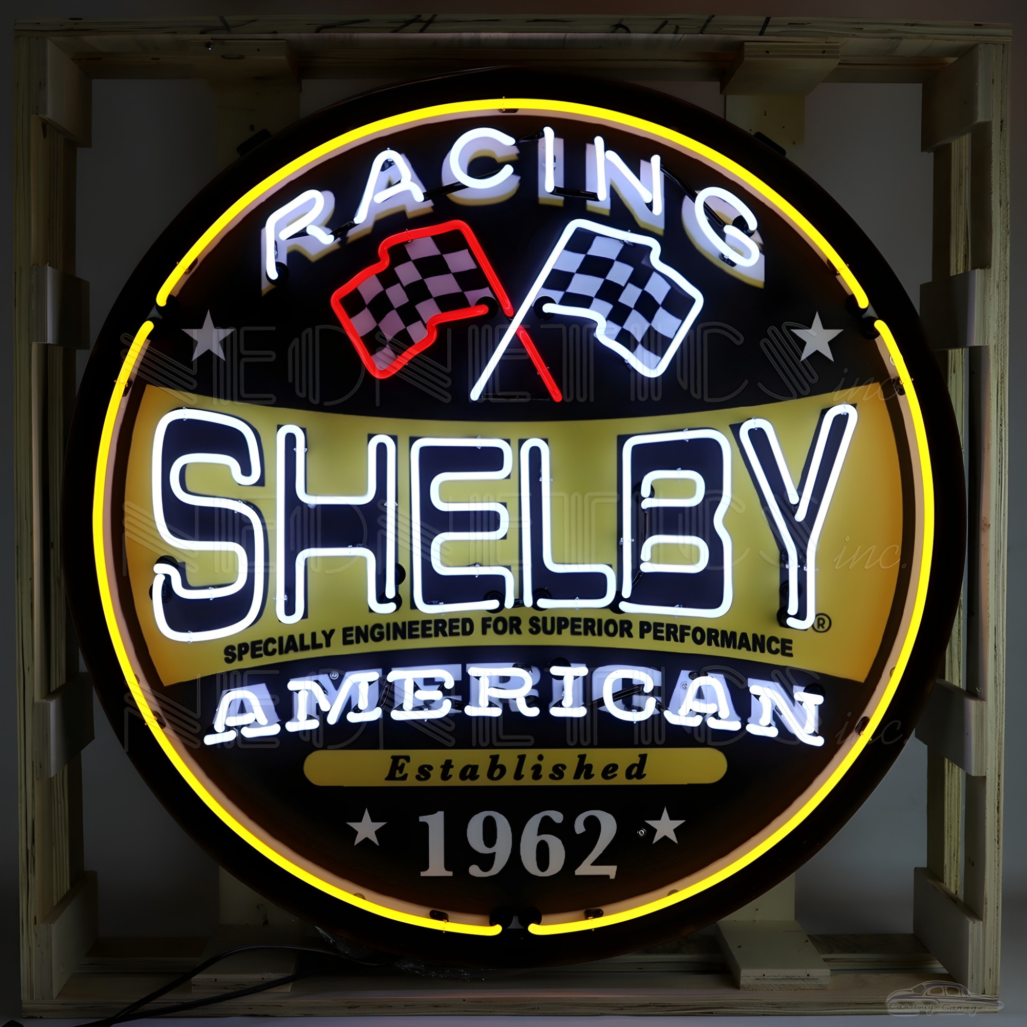 Shelby Racing Neon Sign - Iconic 36" Round Indoor Display
