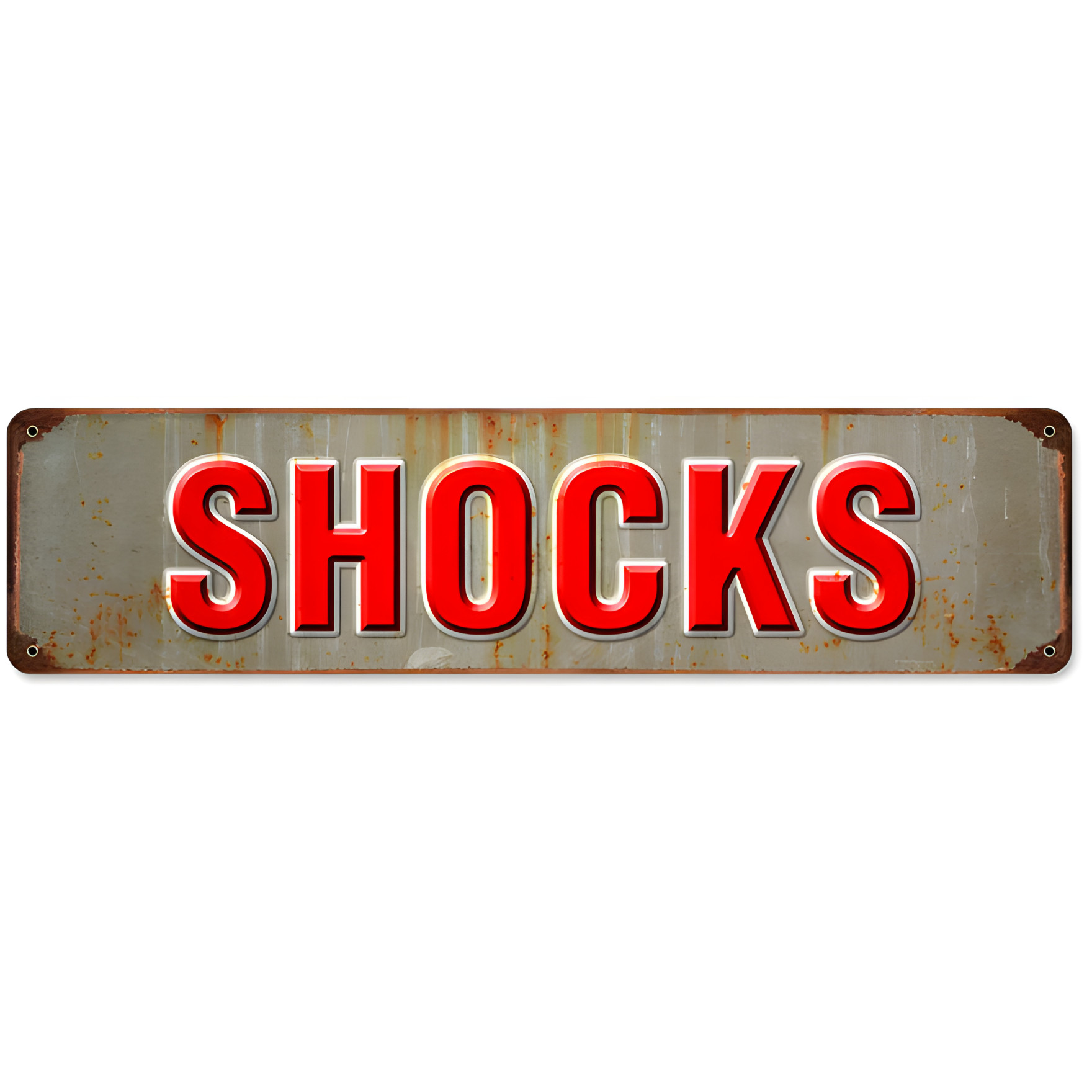 Shocks Metal Sign - 20"x5" Heavy Gauge Steel, Made in USA