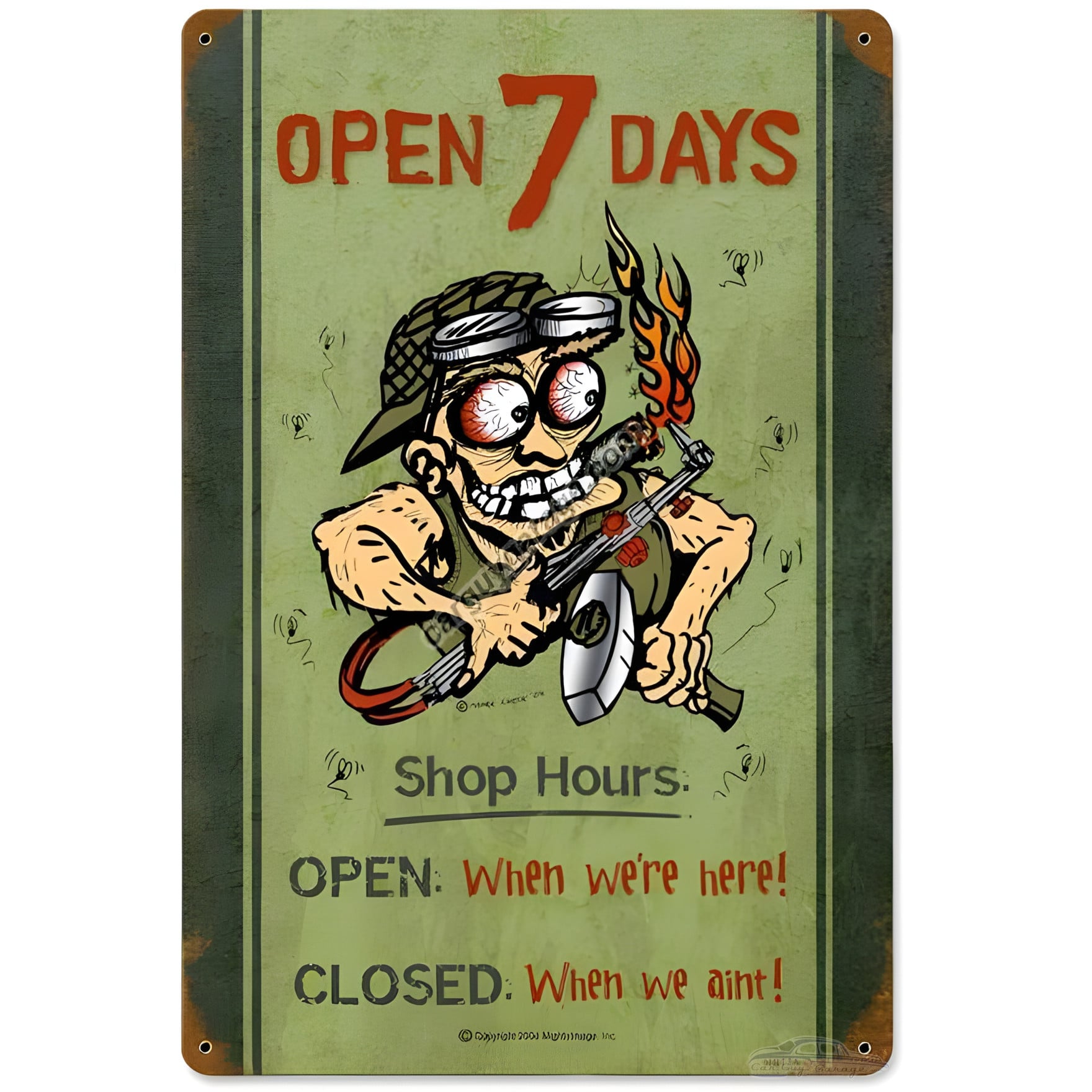 Shop Hours Metal Sign - Durable 12"x18" USA-Made Wall Decor