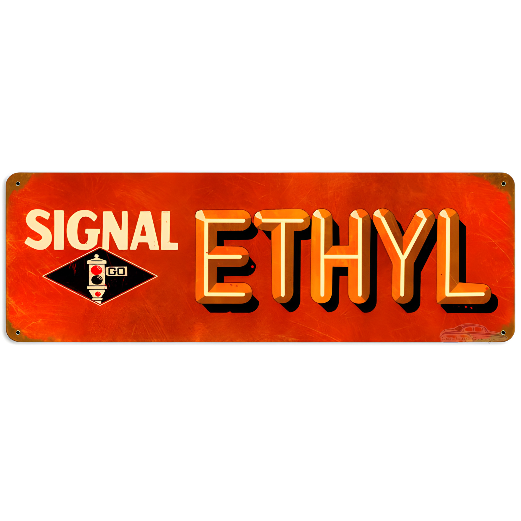 Signal Ethyl Vintage Metal Sign - Durable 24"x8" Wall Decor