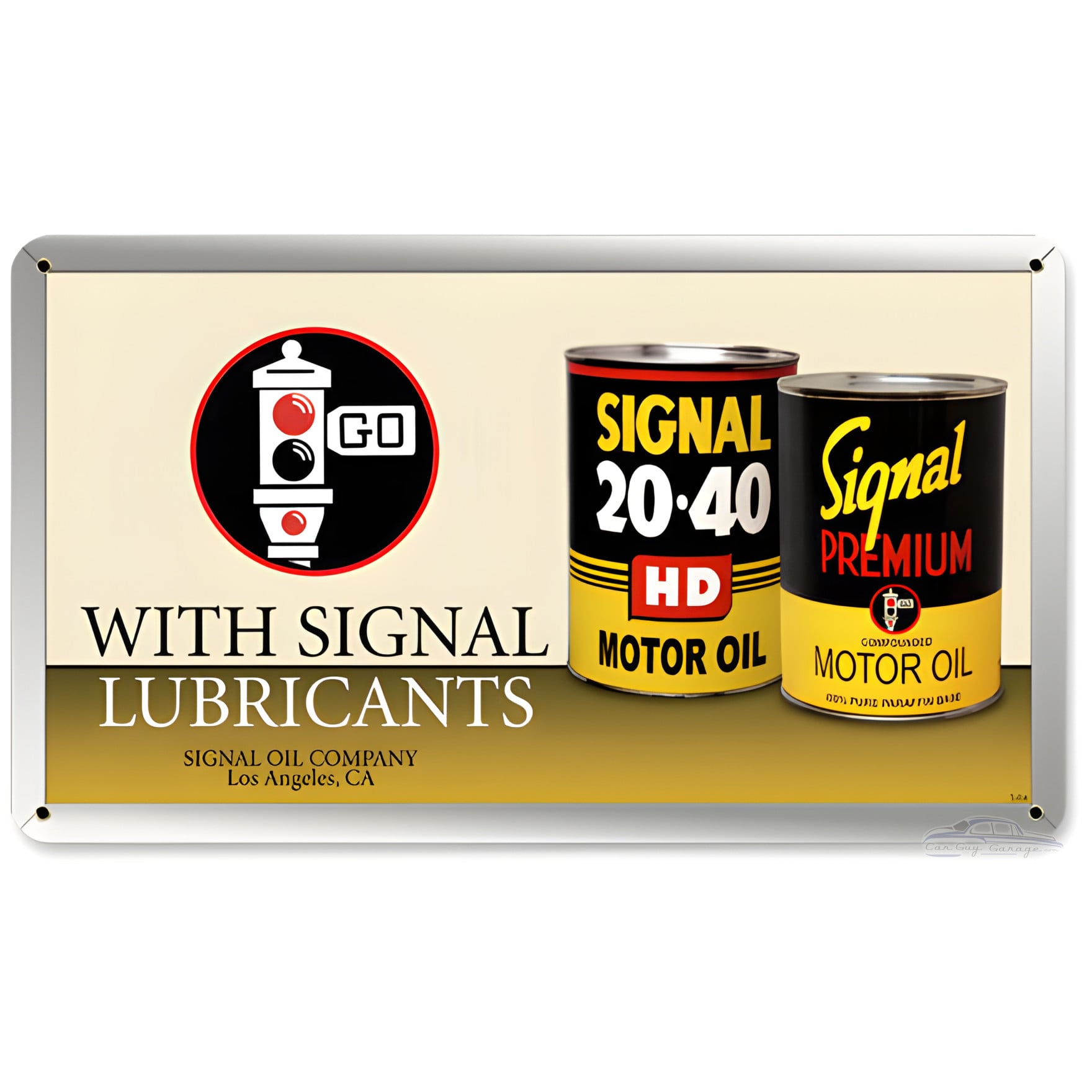 Vintage Signal Oil Can Metal Sign - 14"x8" USA Made