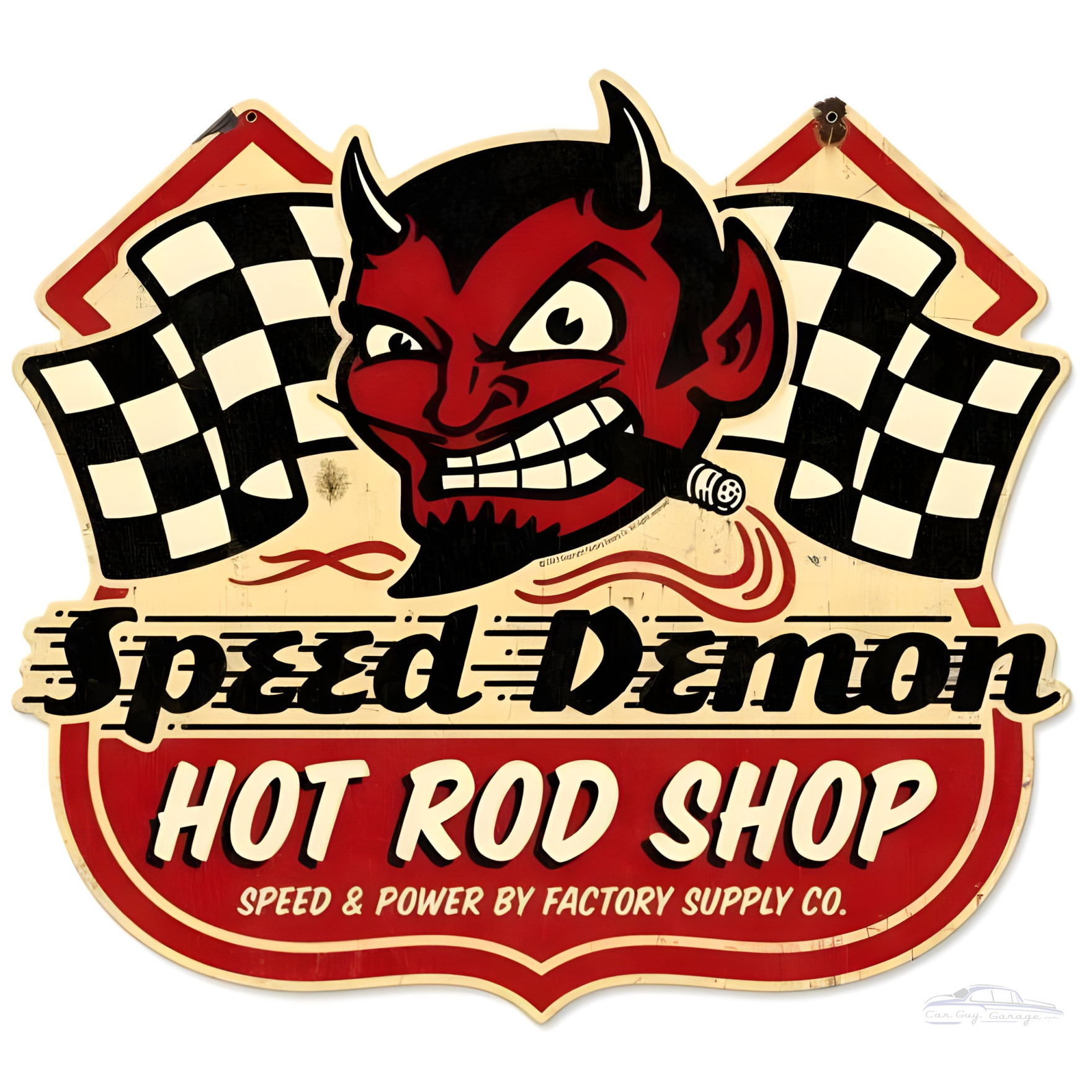Speed Demon Hot Rod Shop Metal Sign - 27"x24" - Made in USA