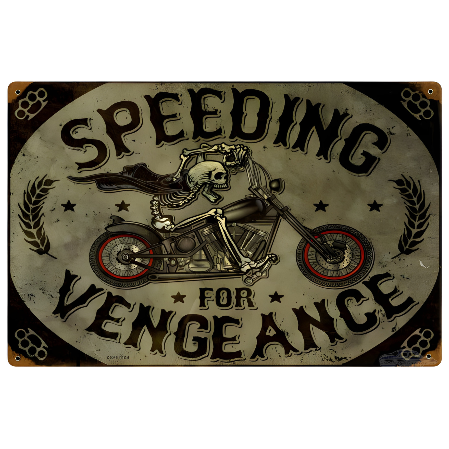 Speeding Vengeance Metal Sign - Vintage 12" x 18" USA Made