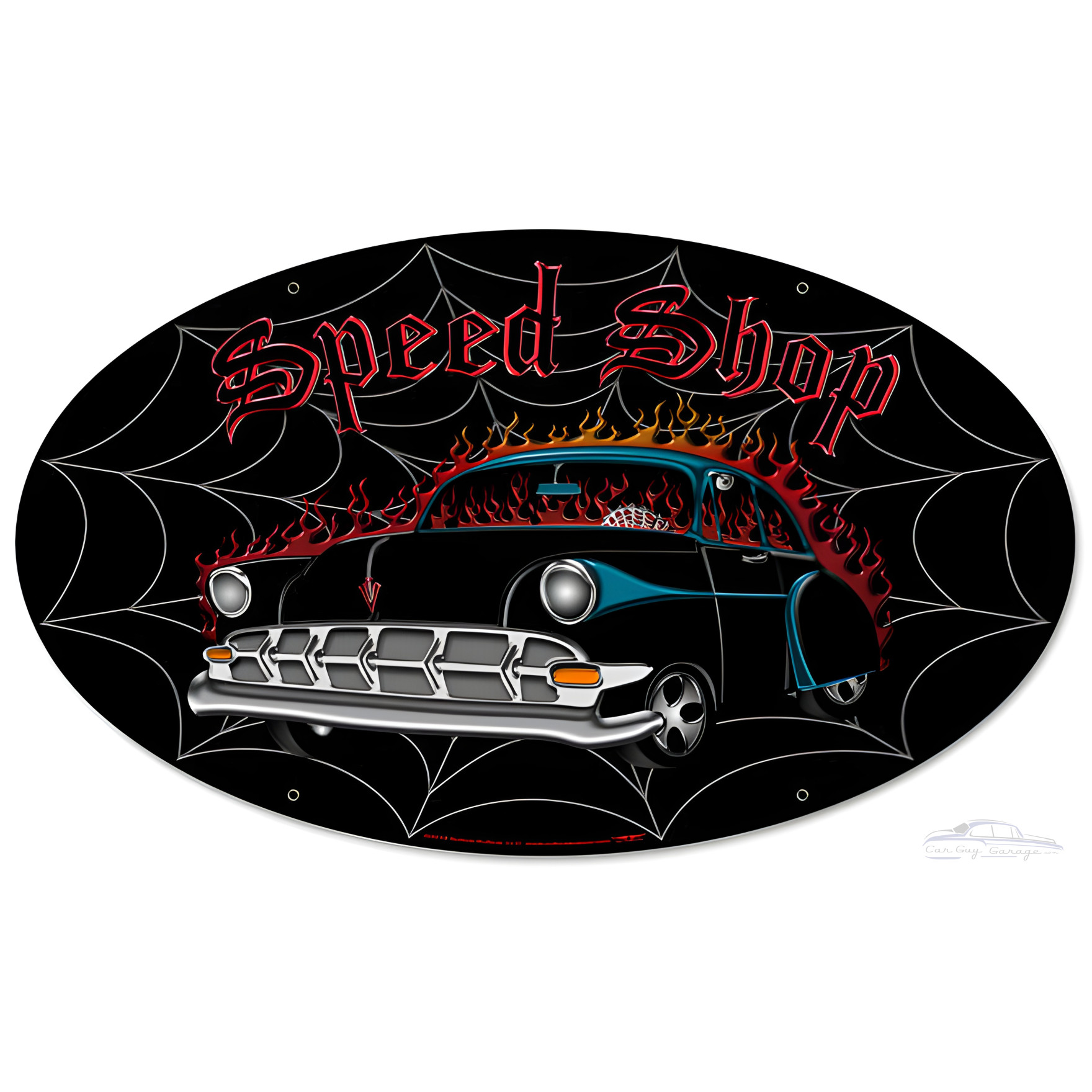 Speed Shop Metal Sign - 24"x12" Vintage Garage Decor USA Made