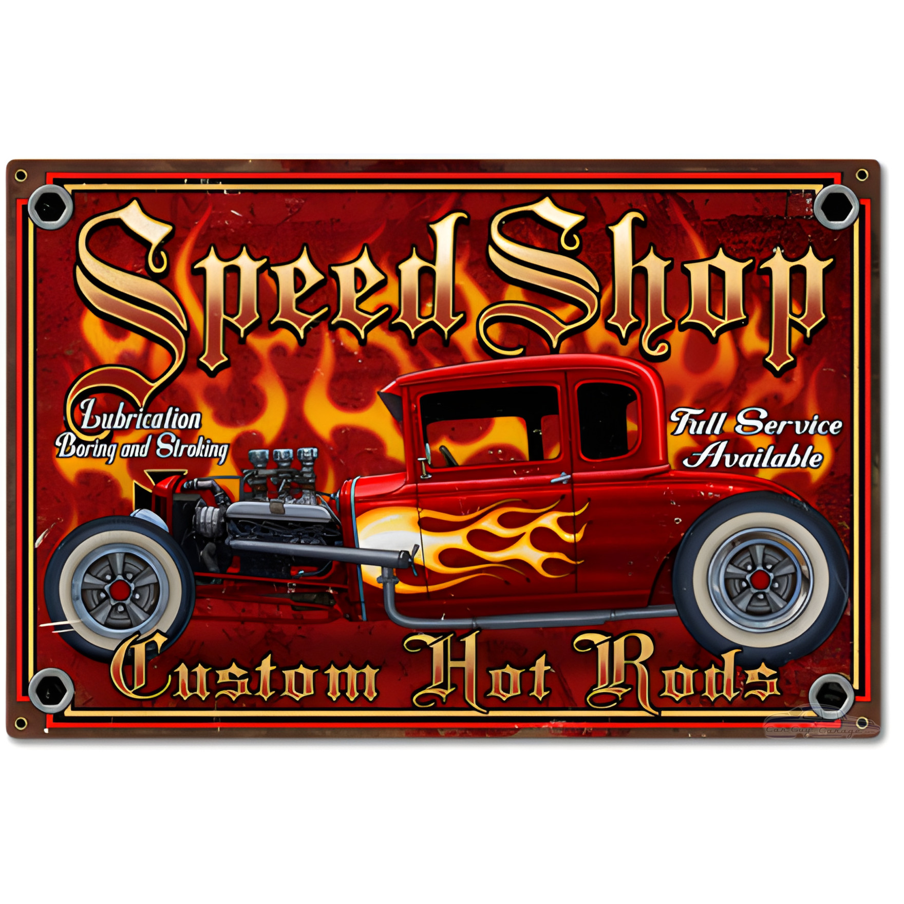 Speedshop Metal Sign - 24"x16" - Classic Garage Decor