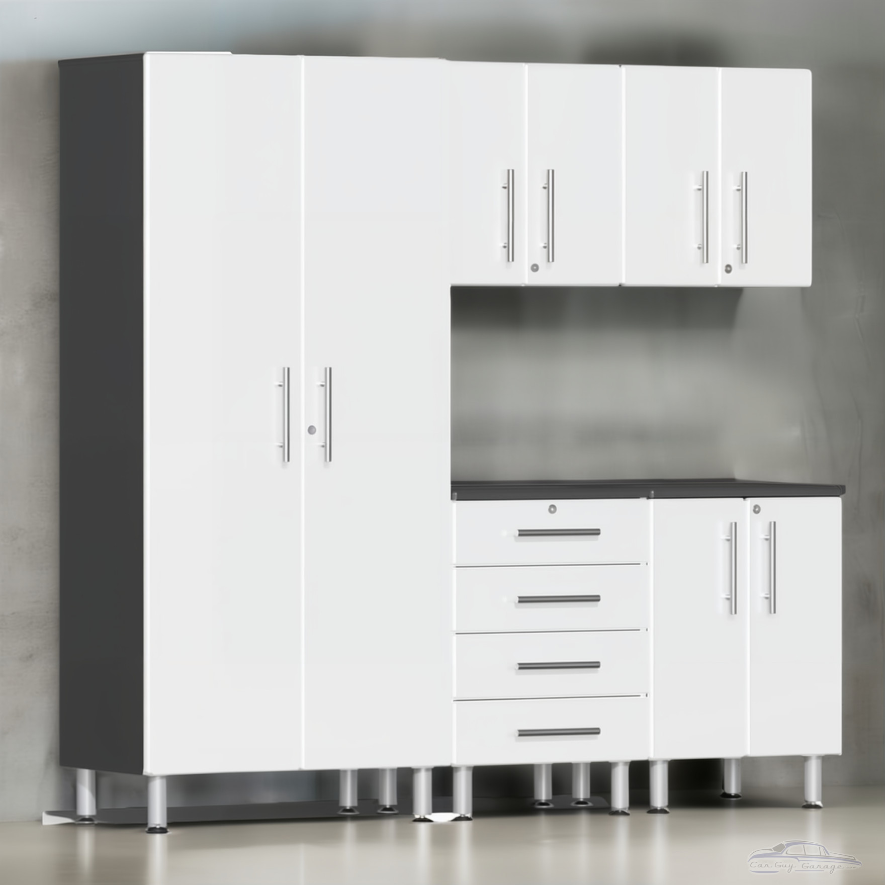 White Modular 5 Piece Kit - Elegant Garage Storage Solution