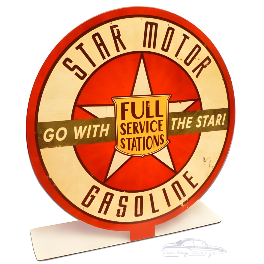 Star Motor Gas Topper Metal Sign - Retro 8"x8" USA Made