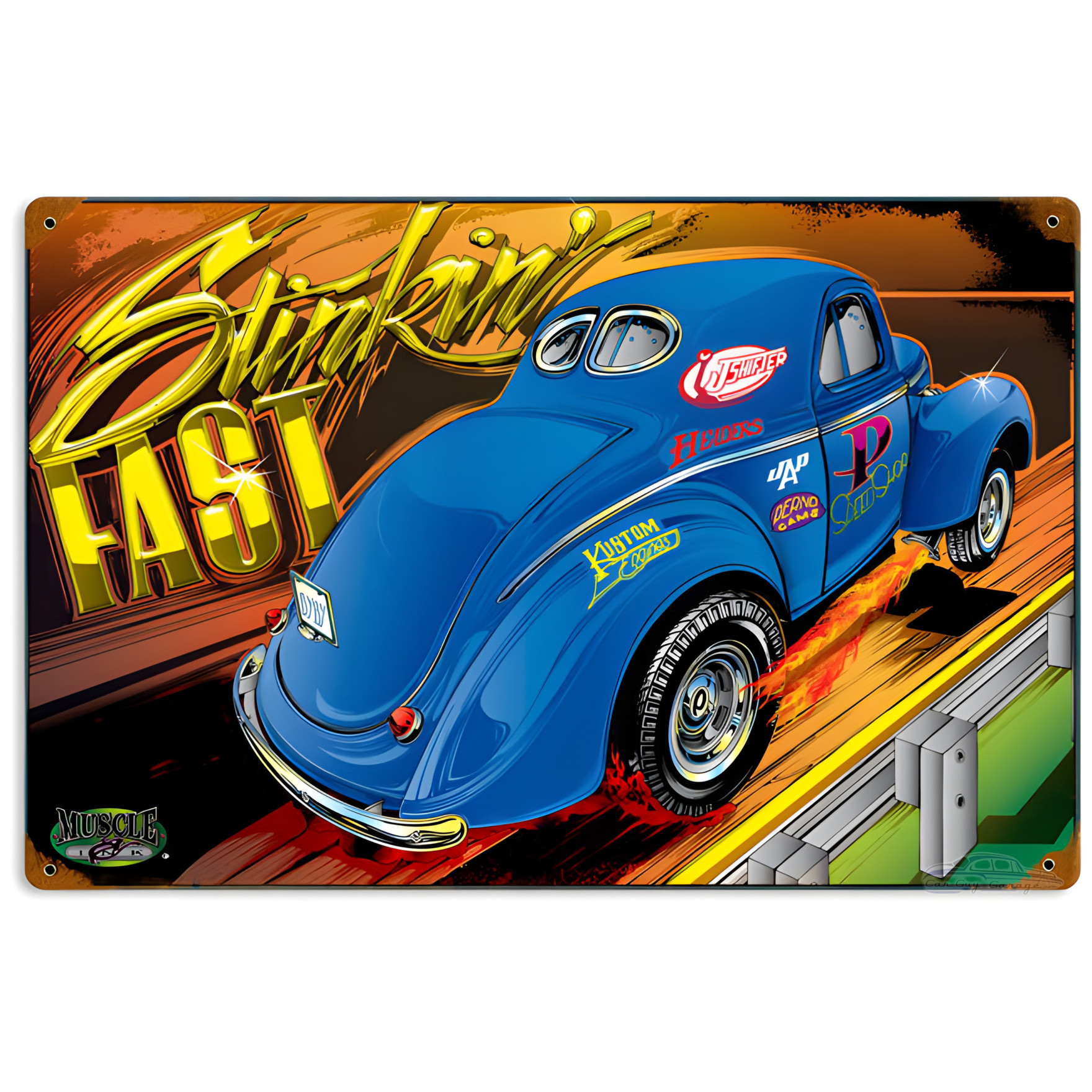 Stinkin Fast Metal Sign - 18"x12" Heavy Gauge Steel Decor