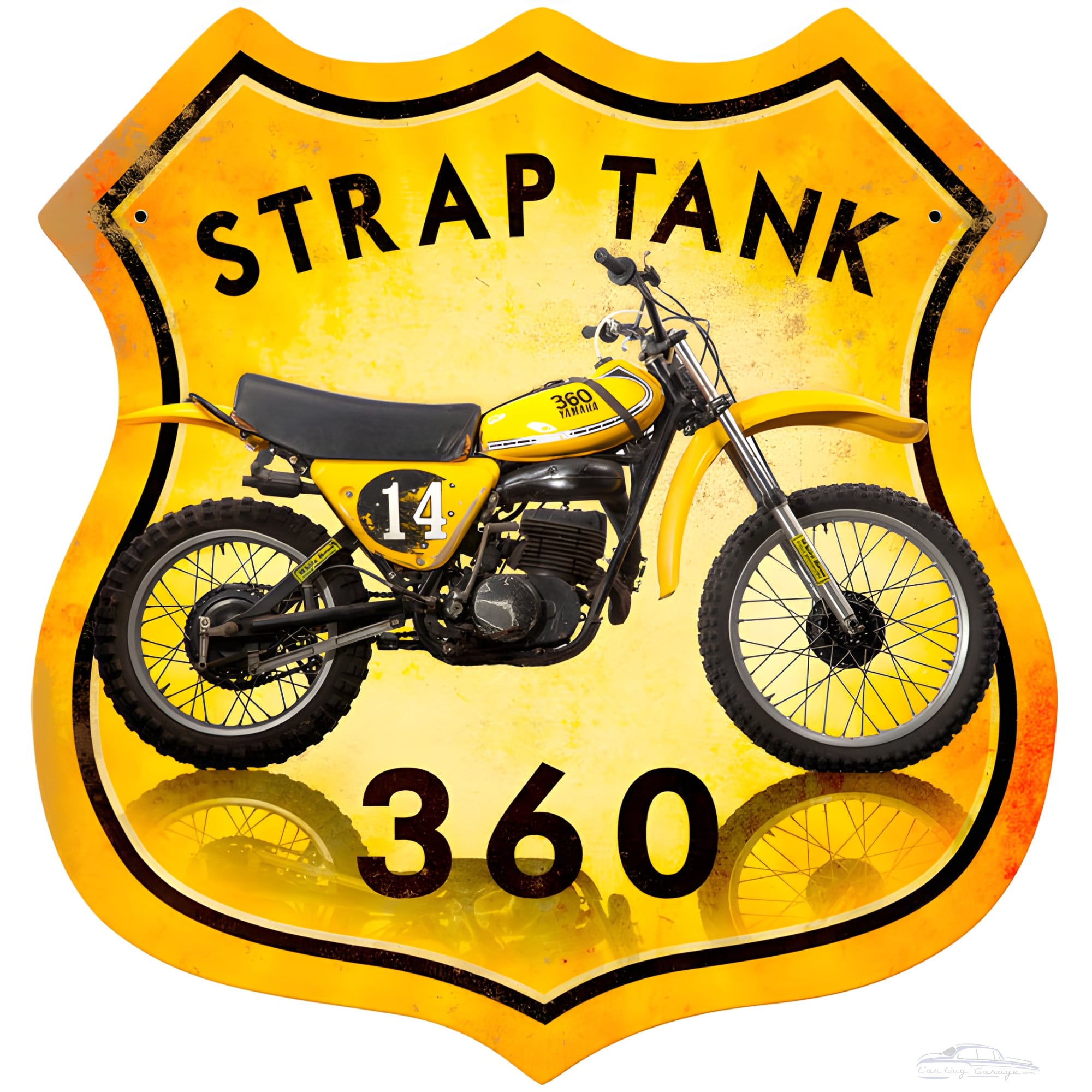 Vintage Strap Tank 360 Sign - 15"x15" Heavy Gauge Steel