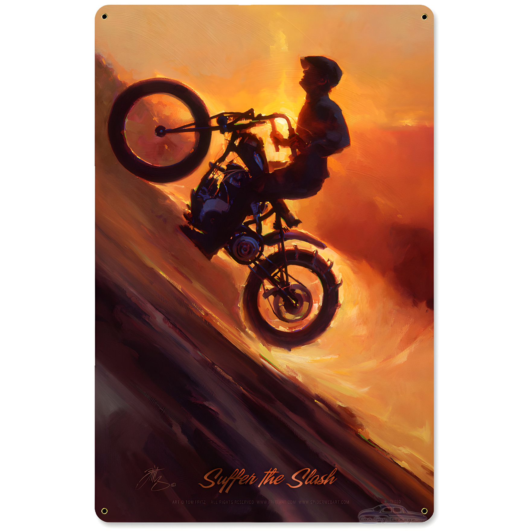 Durable 12"x18" Suffer the Slash Metal Sign - Made in USA