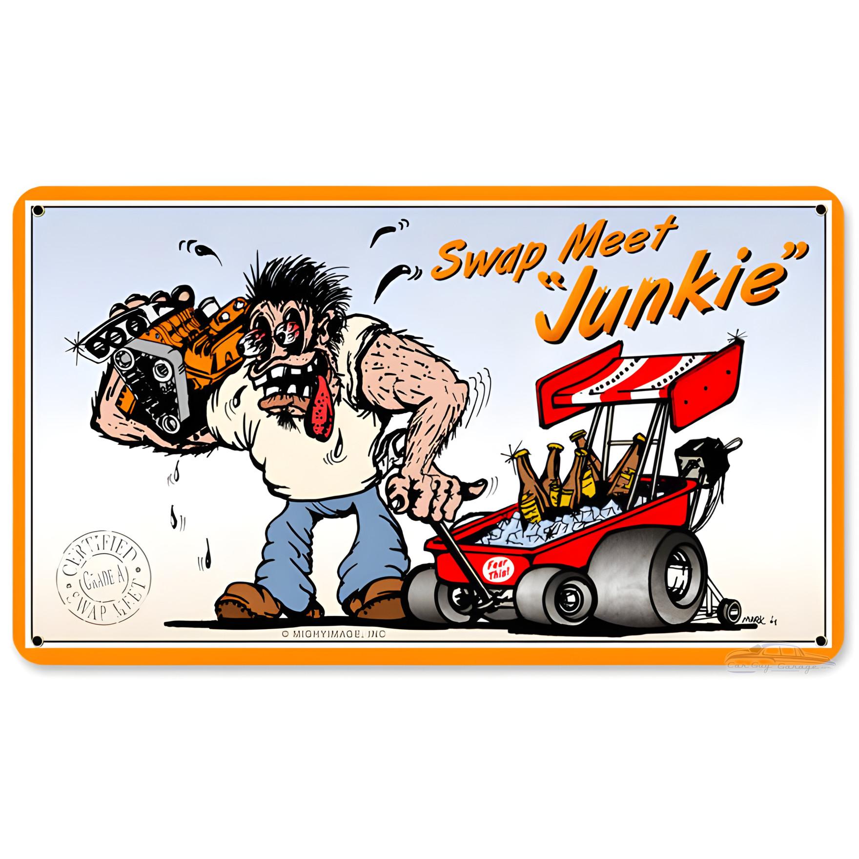 Swap Meet Junkie Metal Sign - Vintage Style, 14"x8", USA Made