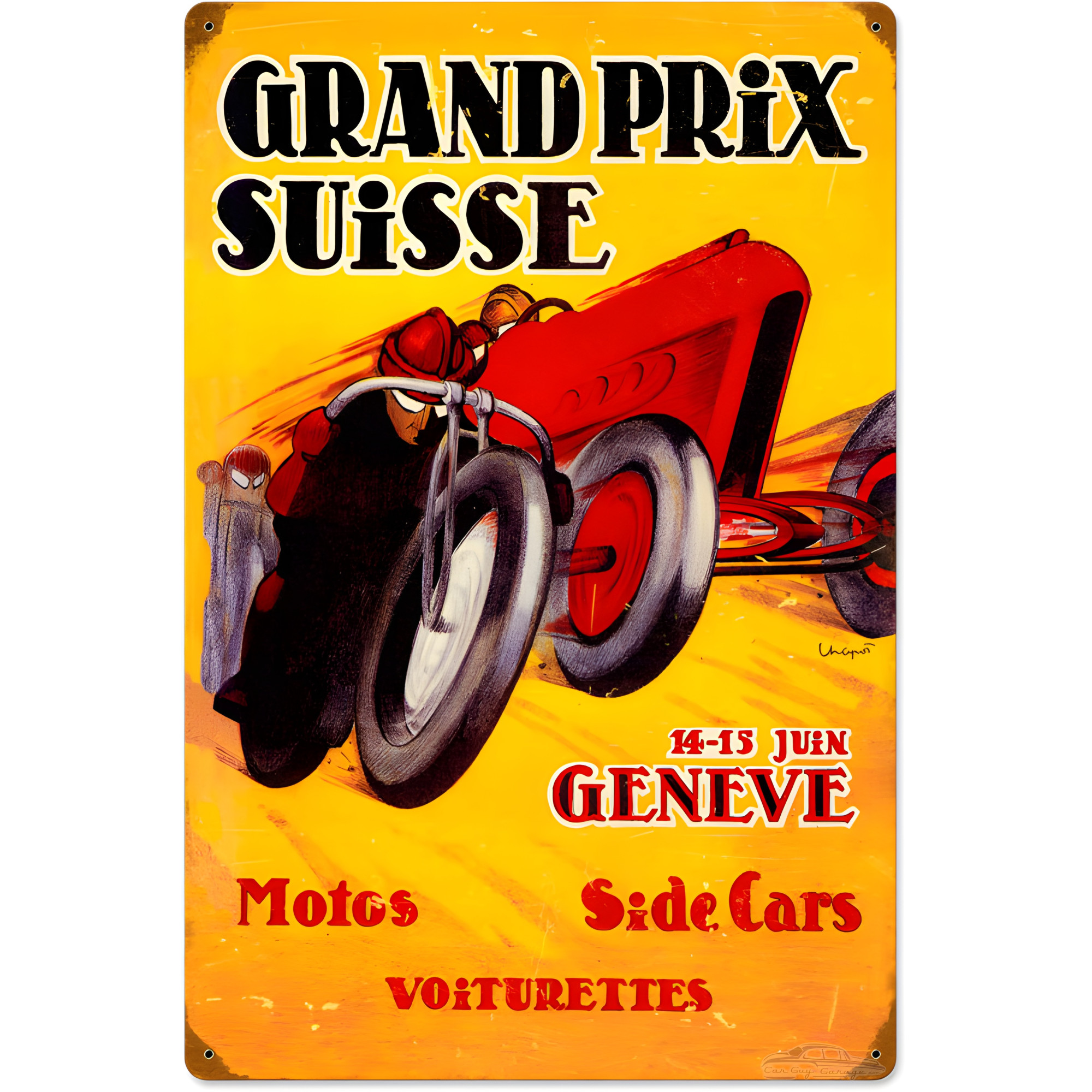 Swiss Grand Prix Metal Sign - 16"x24" Vintage Decor, Durable