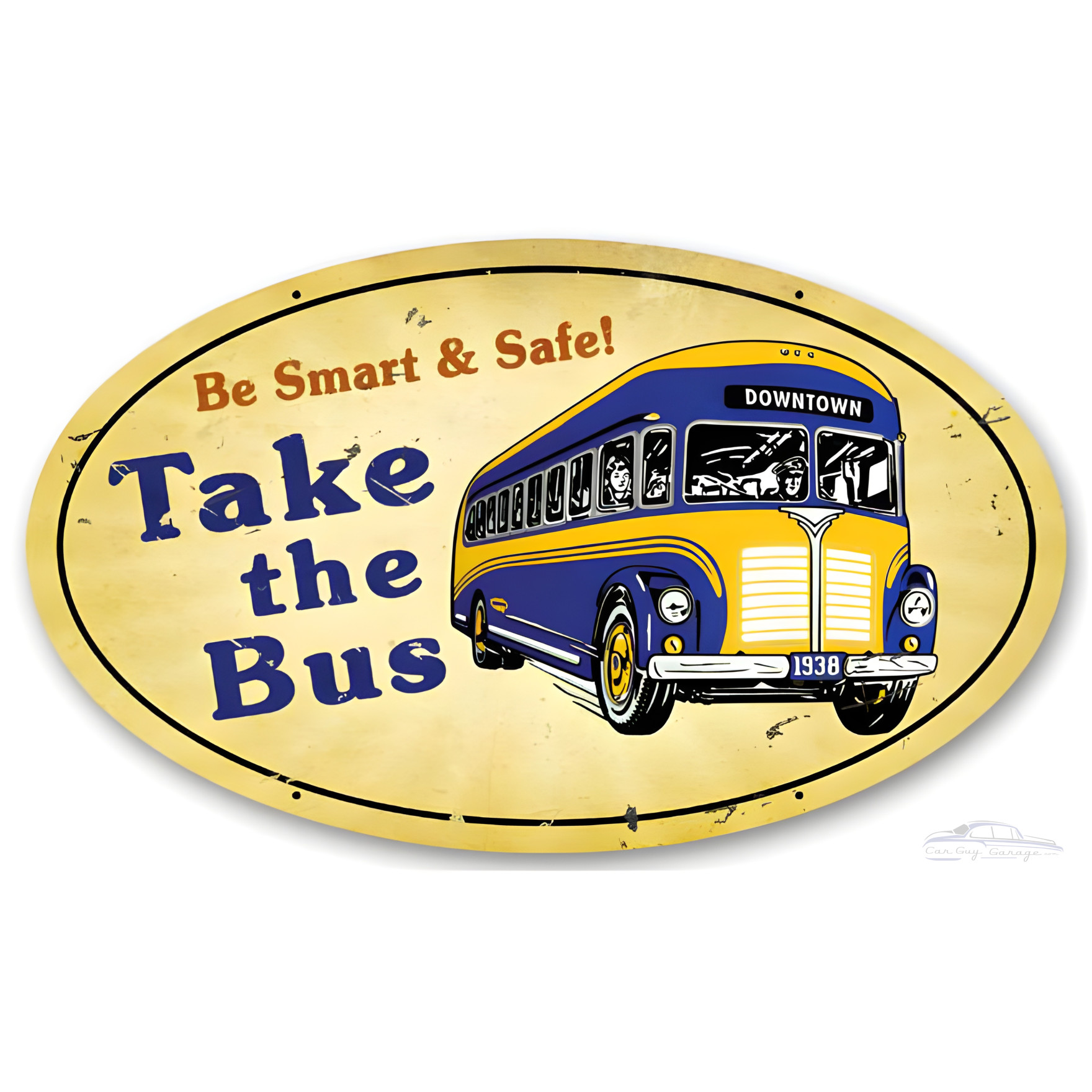 Take the Bus Sign - Durable 14"x24" Metal Wall Decor USA Made
