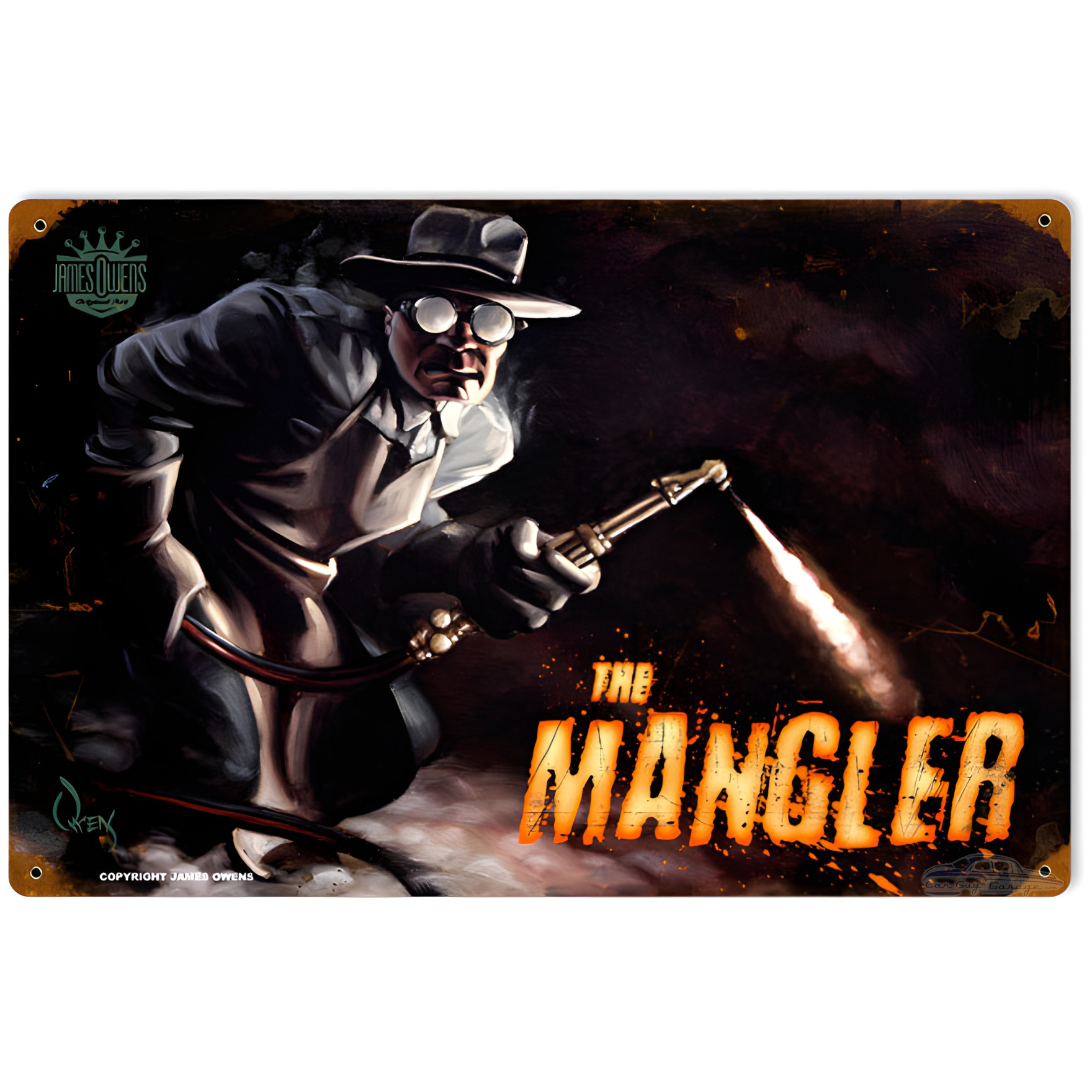 Vintage Mangler Metal Sign - 18"x12" - Made in USA