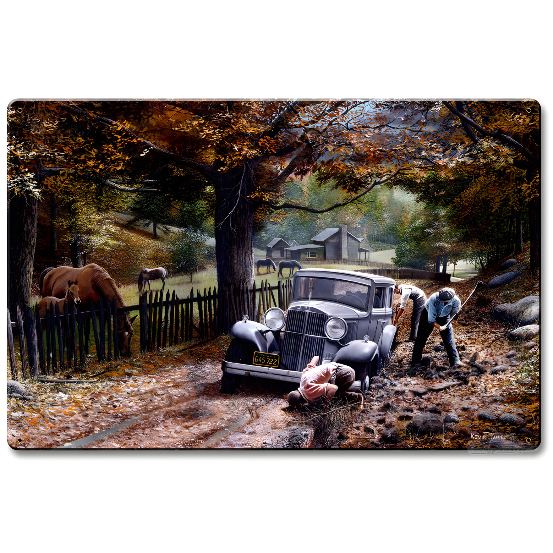 Old Depot Road Metal Sign - Durable 16" x 24" American Steel