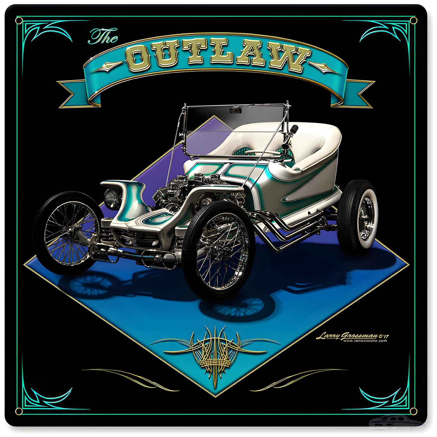 1959 The Outlaw Metal Sign - Vintage Garage Decor 12"x12"