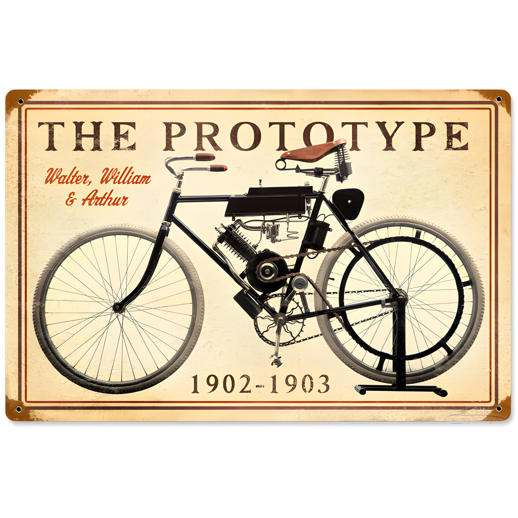 Vintage Motorcycle Metal Sign - 18"x12" - Made in USA