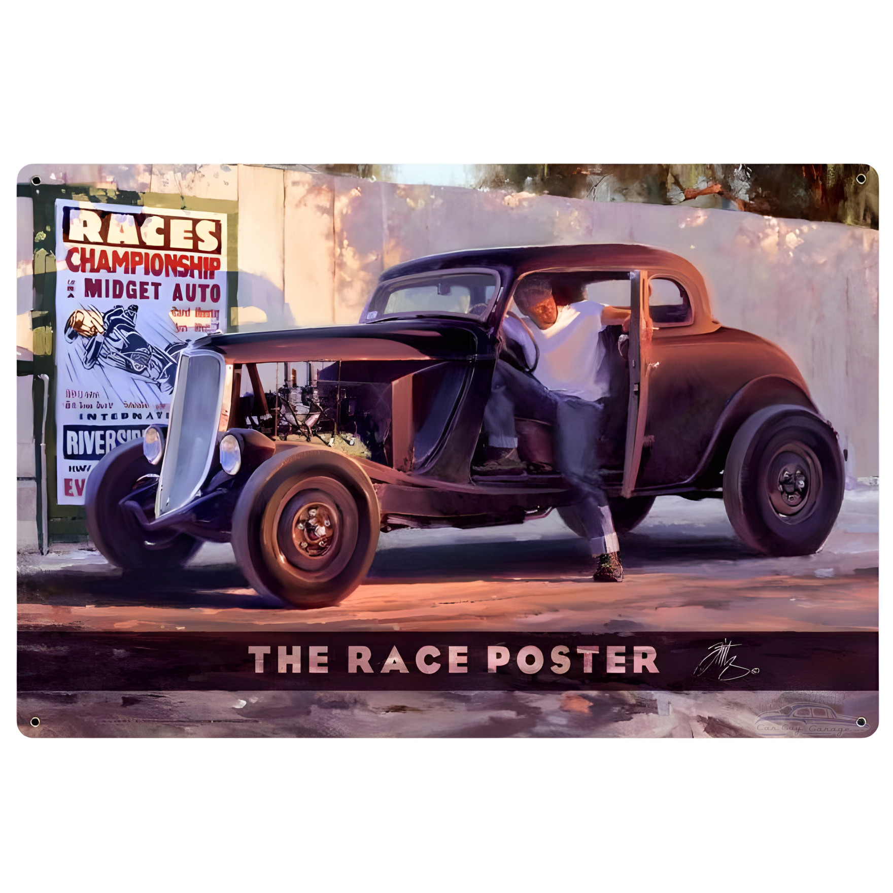 Race Poster Metal Sign - 36"x24" - Handmade in USA