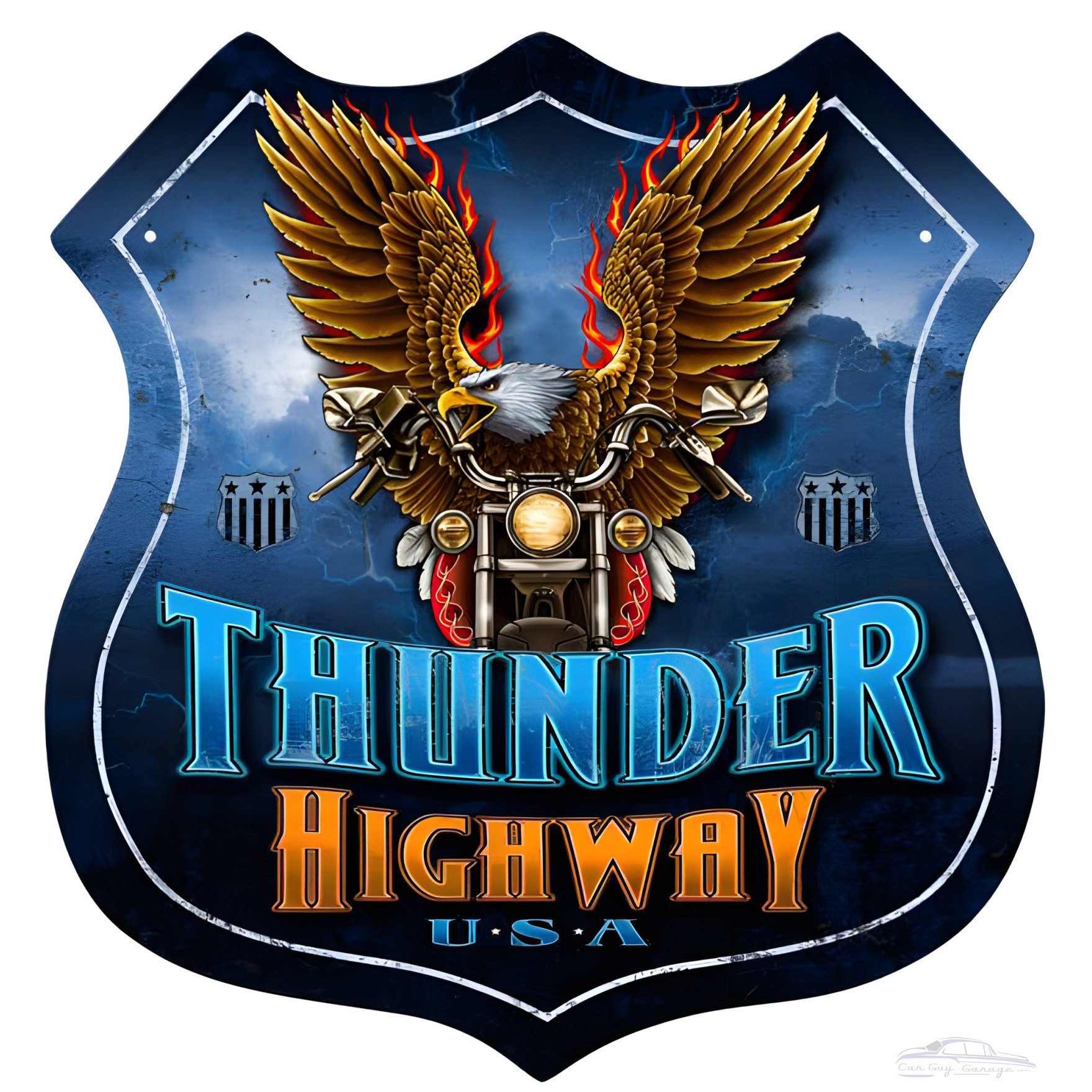 Thunder Highway Metal Sign - 15"x15" Heavy Gauge Steel USA