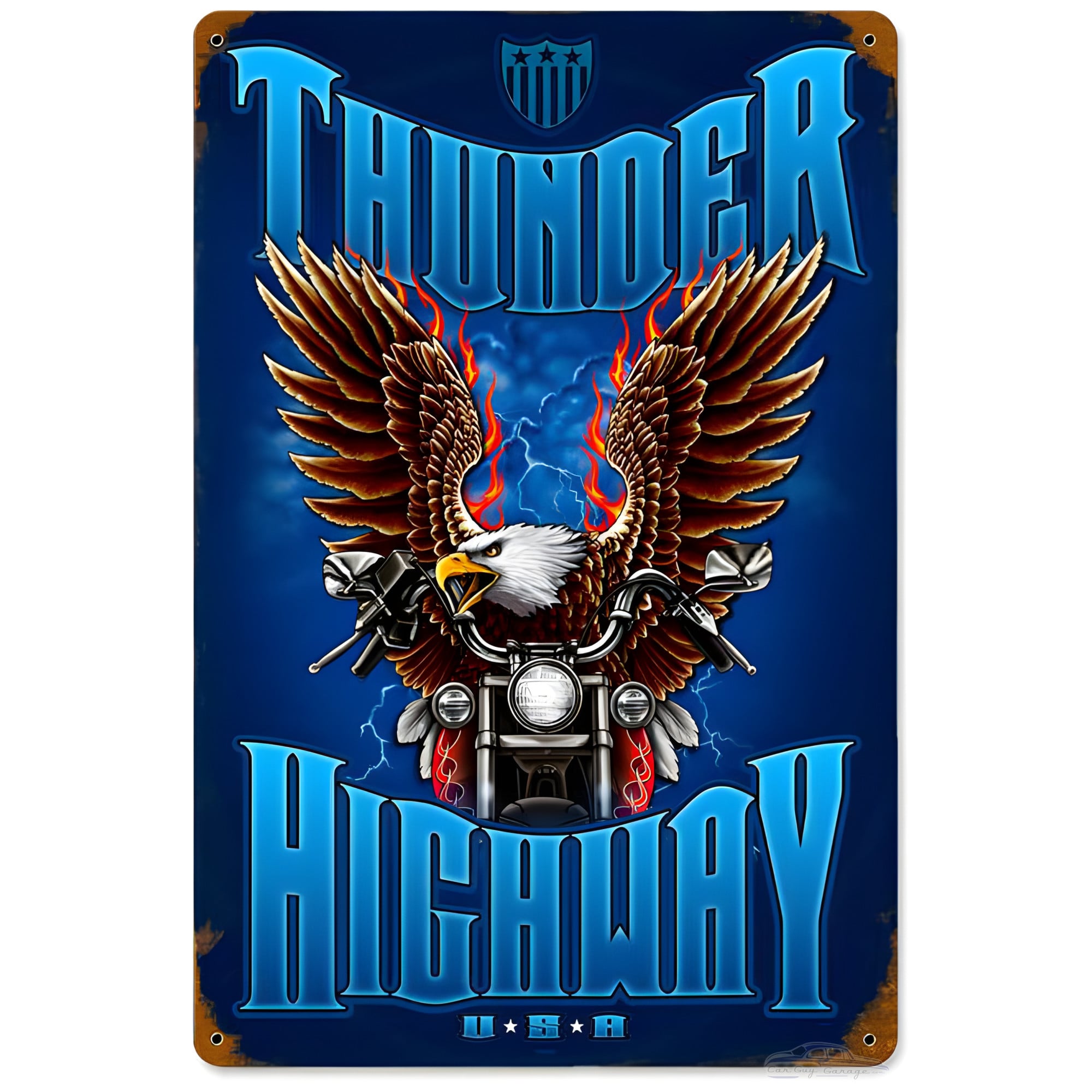 Thunder Highway Metal Sign - Vintage Style, 12" x 18", USA Made