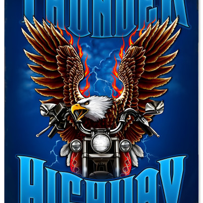 Thunder Highway Metal Sign - Vintage Style, 12" x 18", USA Made