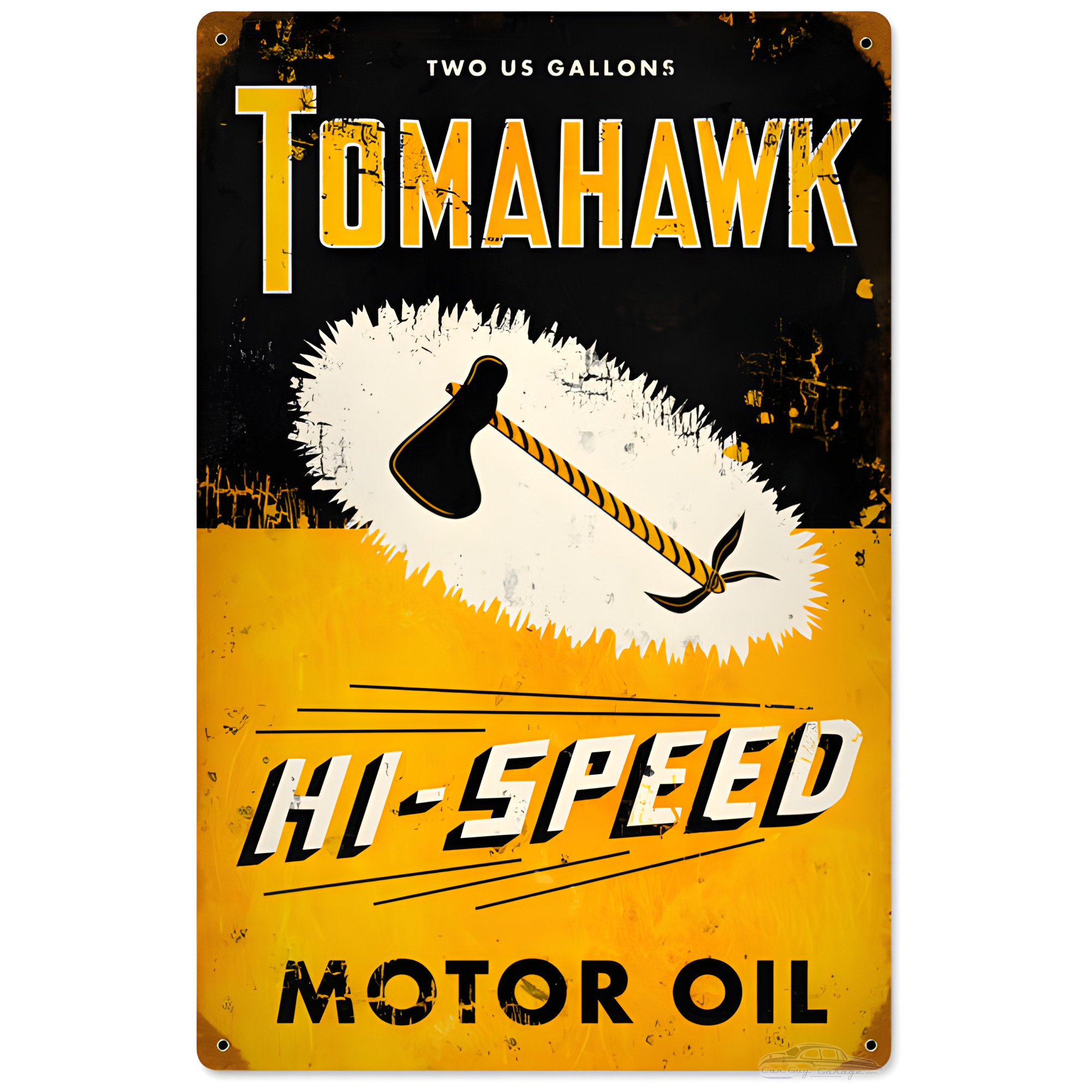 Tomahawk Vintage Metal Sign - 12"x18" Heavy Steel Decor