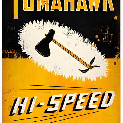 Tomahawk Vintage Metal Sign - 12"x18" Heavy Steel Decor