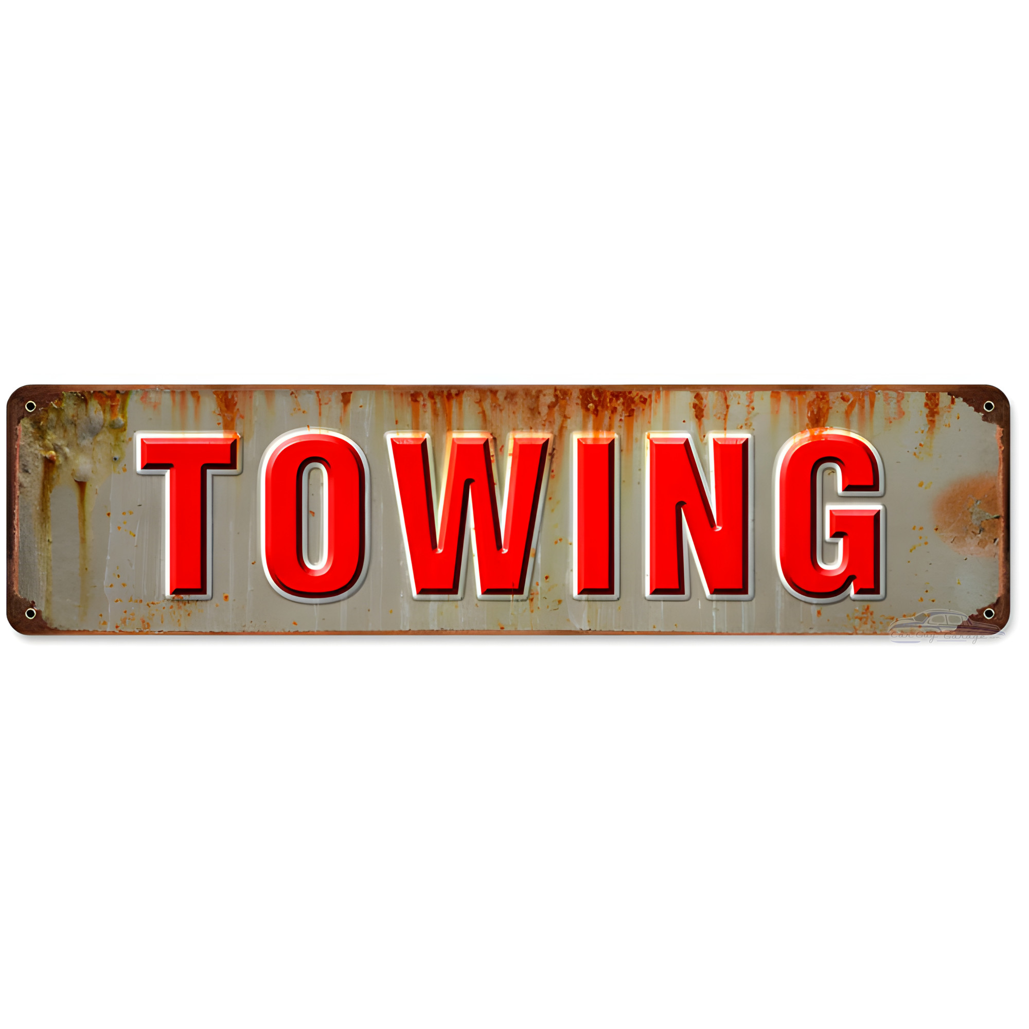 Towing Metal Sign - 20"x5" - Durable, Custom-Made Wall Decor