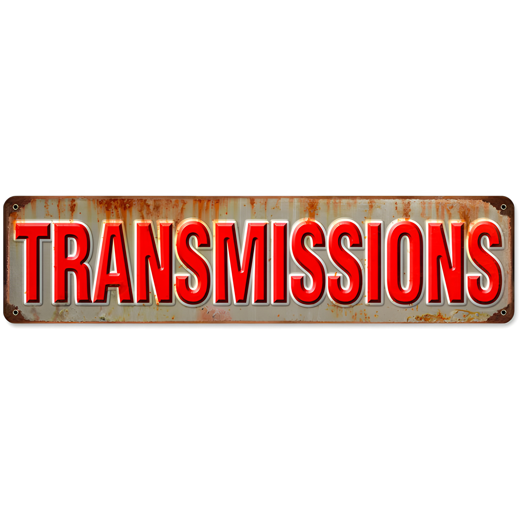 Transmissions Metal Sign - 20"x5" - Heavy Gauge Steel, USA Made