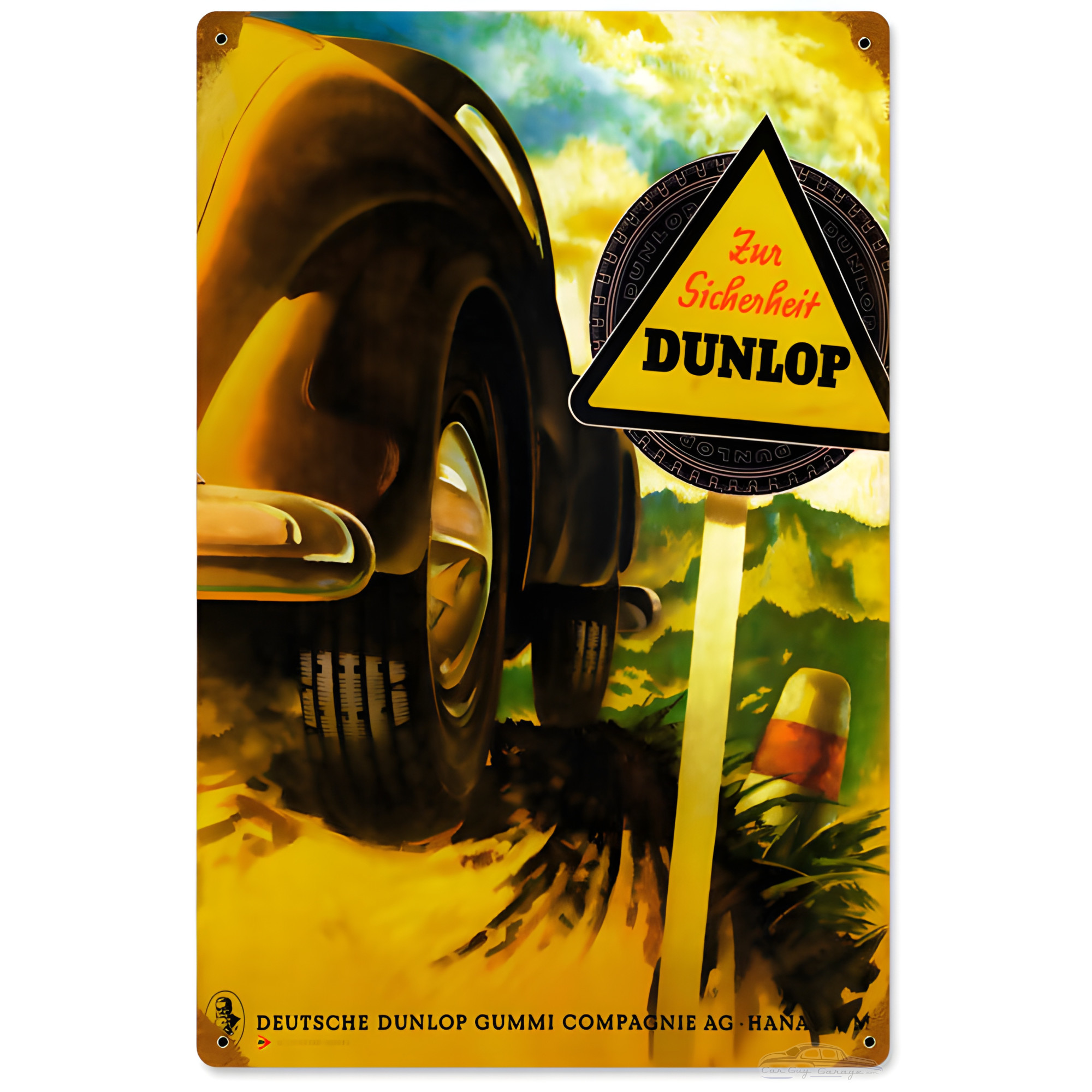 Vintage Triangle Metal Sign - 12"x18" Heavy Gauge Steel USA