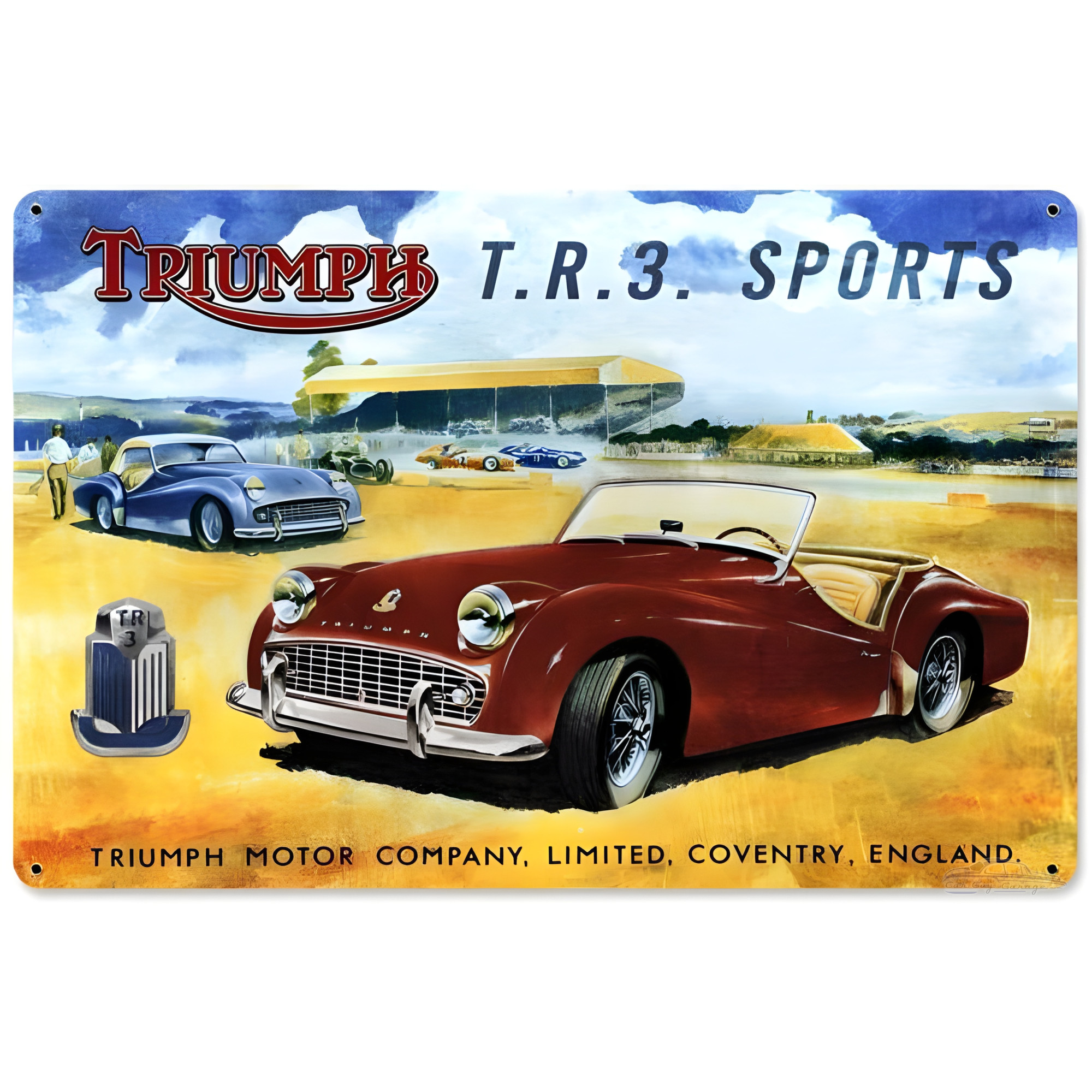 Triumph TR3 Metal Sign - 18"x12" - Durable USA Made Decor
