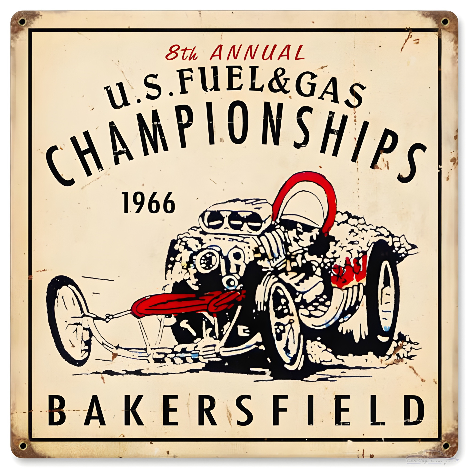 Vintage US Fuel Gas Metal Sign - 12"x12" Heavy Steel USA Made