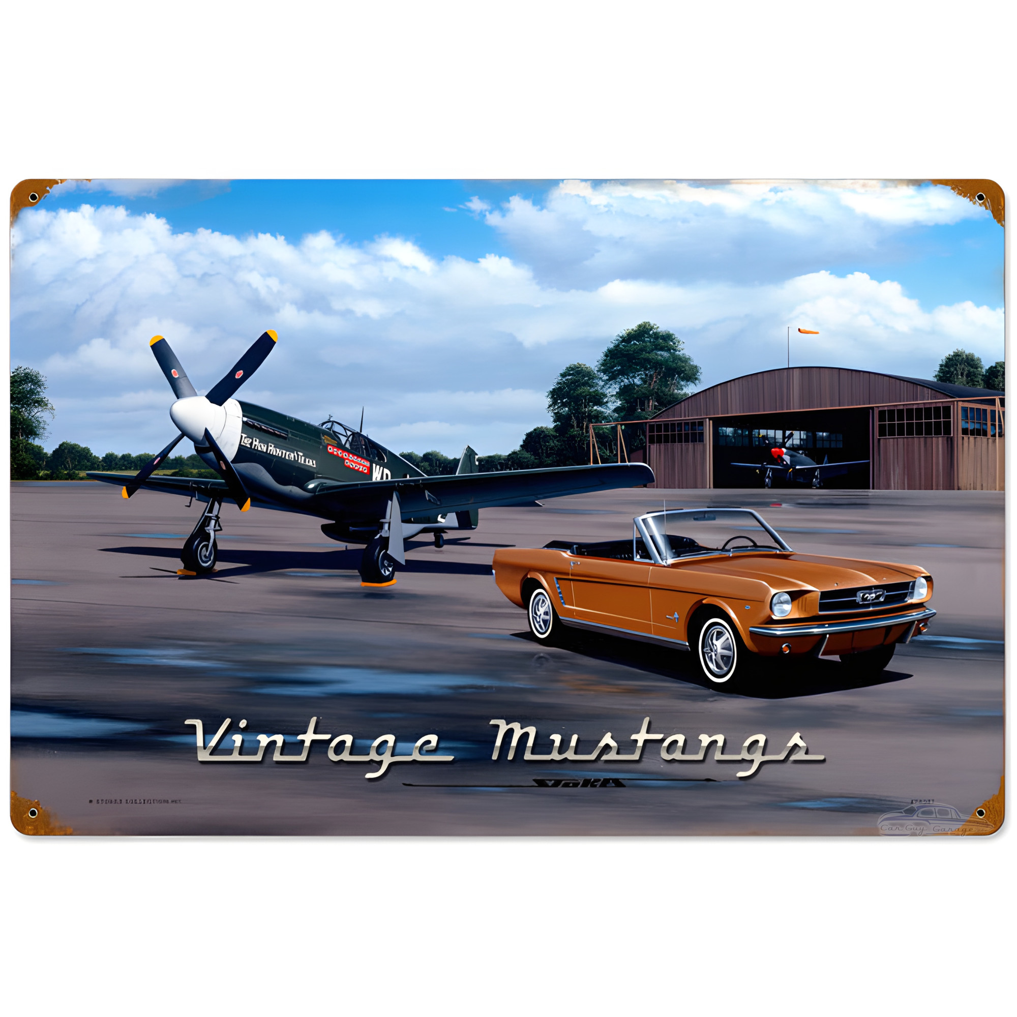 Vintage Mustangs Metal Sign - 24"x16" - Made in USA