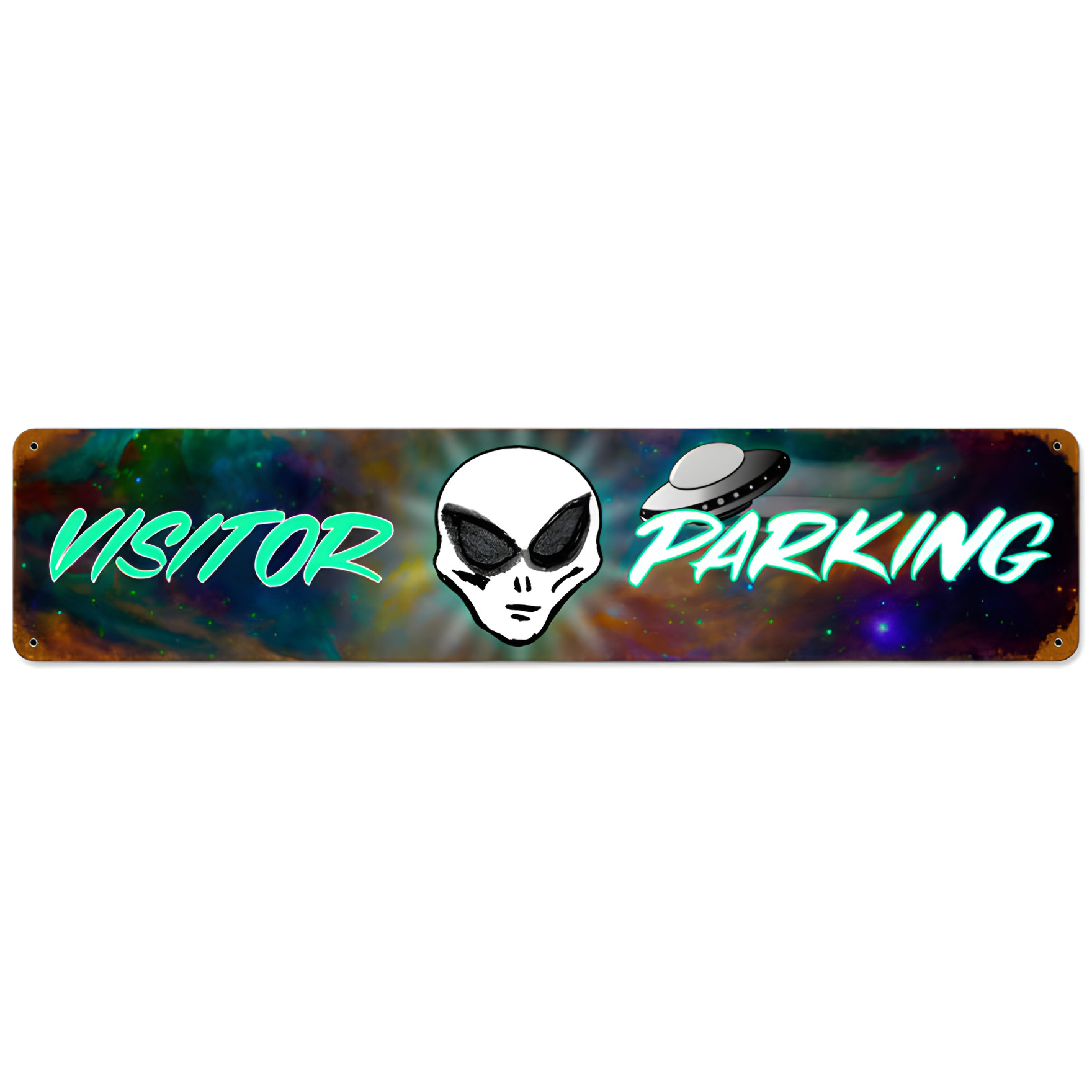Visitor Parking Metal Sign - 28"x6" - Vintage Decor, USA Made