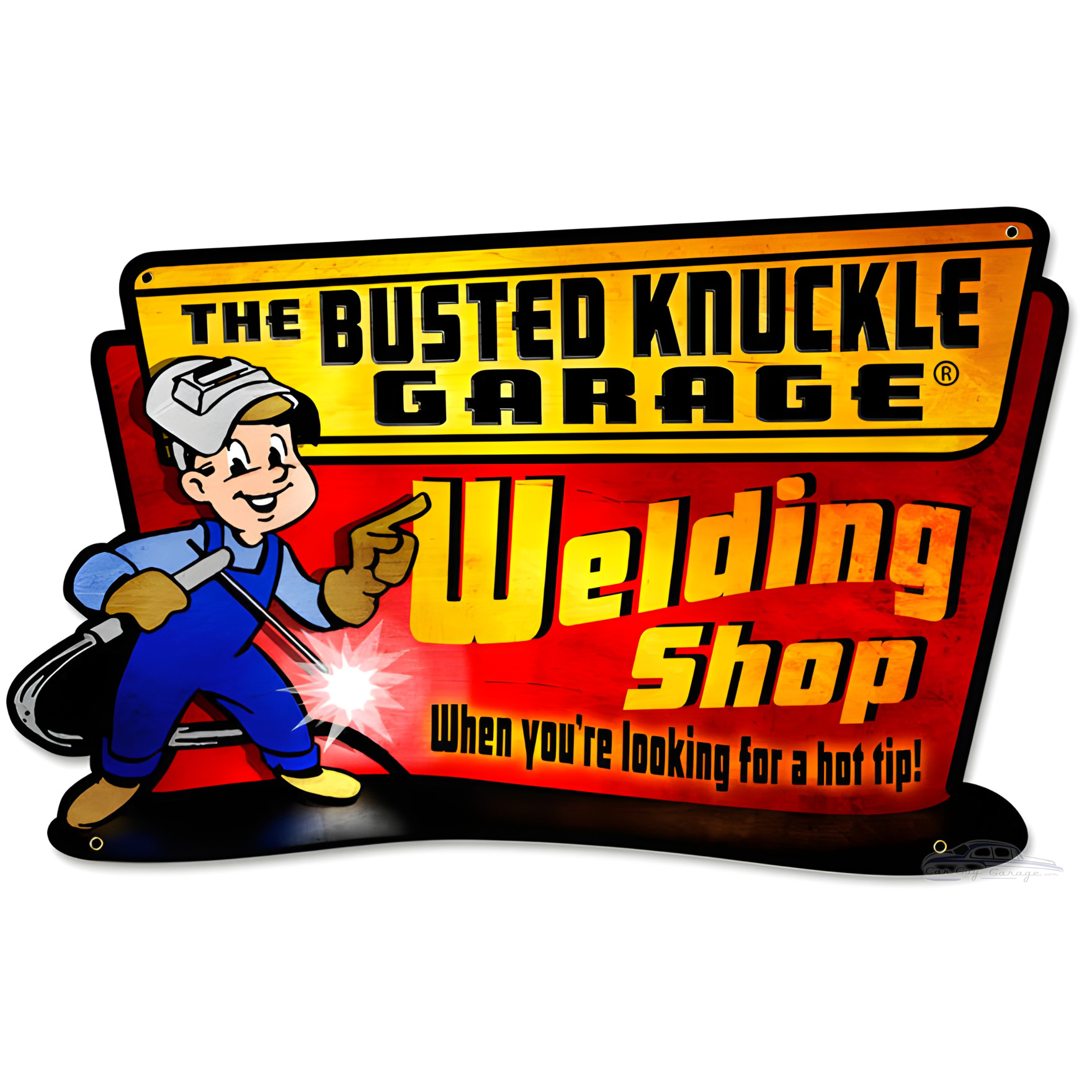Welding Hot Tip Sign - 18"x11" Custom Metal Shape Decor