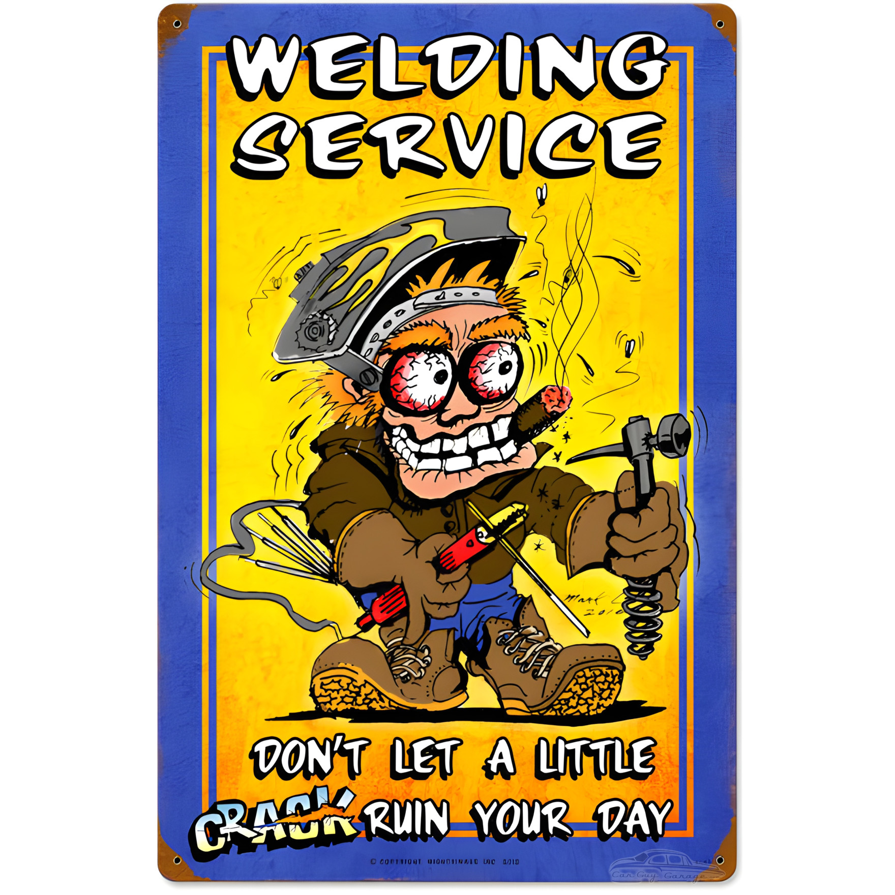 Vintage Welding Service Metal Sign - 16" x 24" - USA Made