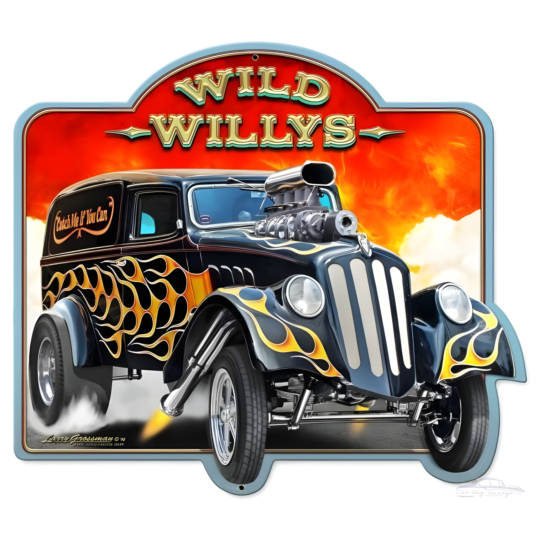 Wild 33 Willys 2 Metal Sign - 24"x30" - Vintage Car Decor