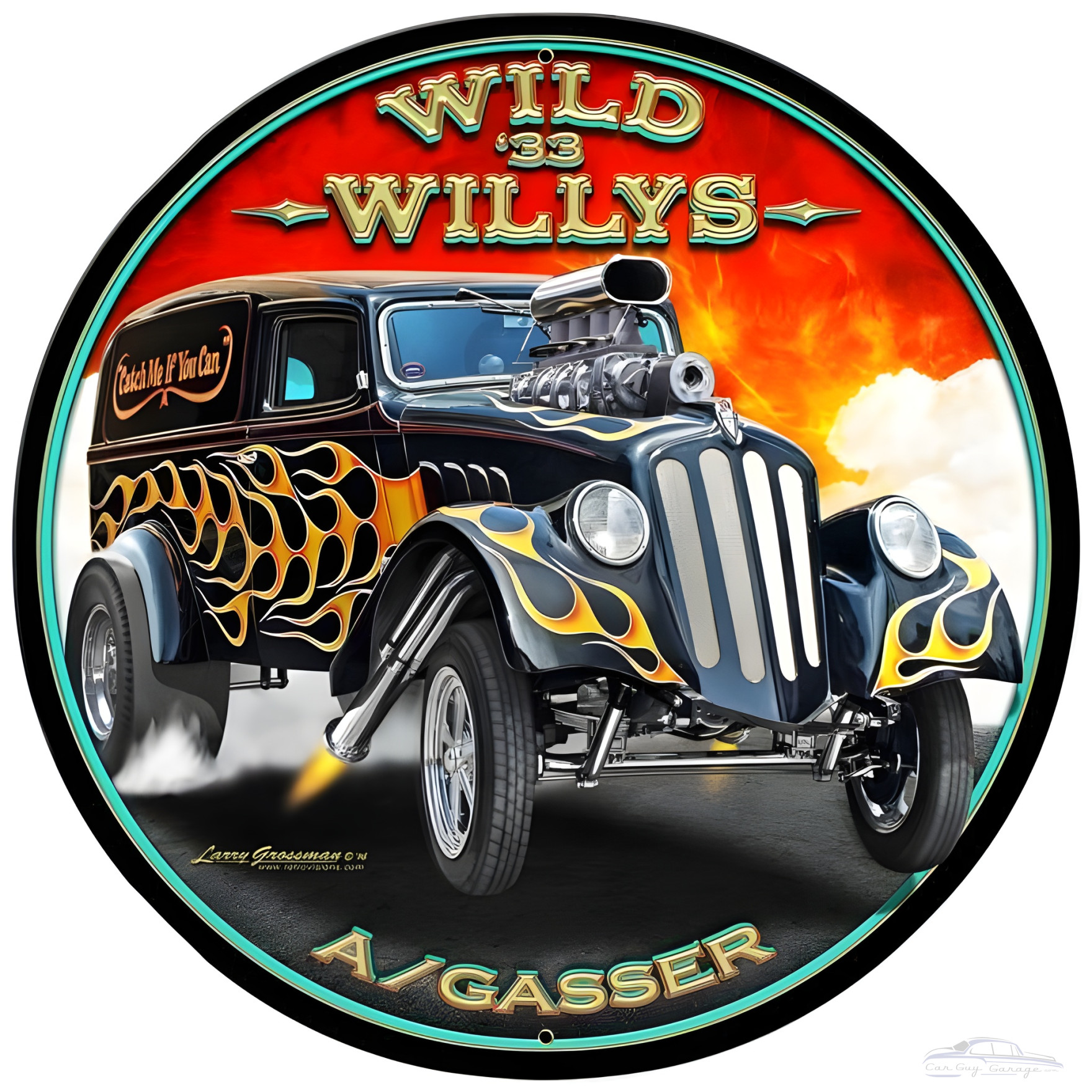 Wild Willy's 28" Round Metal Sign - Vintage Garage Decor