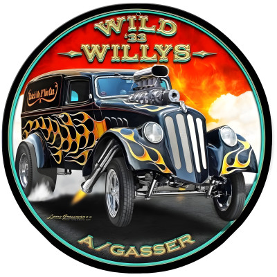 Wild Willy's 14" Round Metal Sign - Heavy Gauge Steel, USA Made